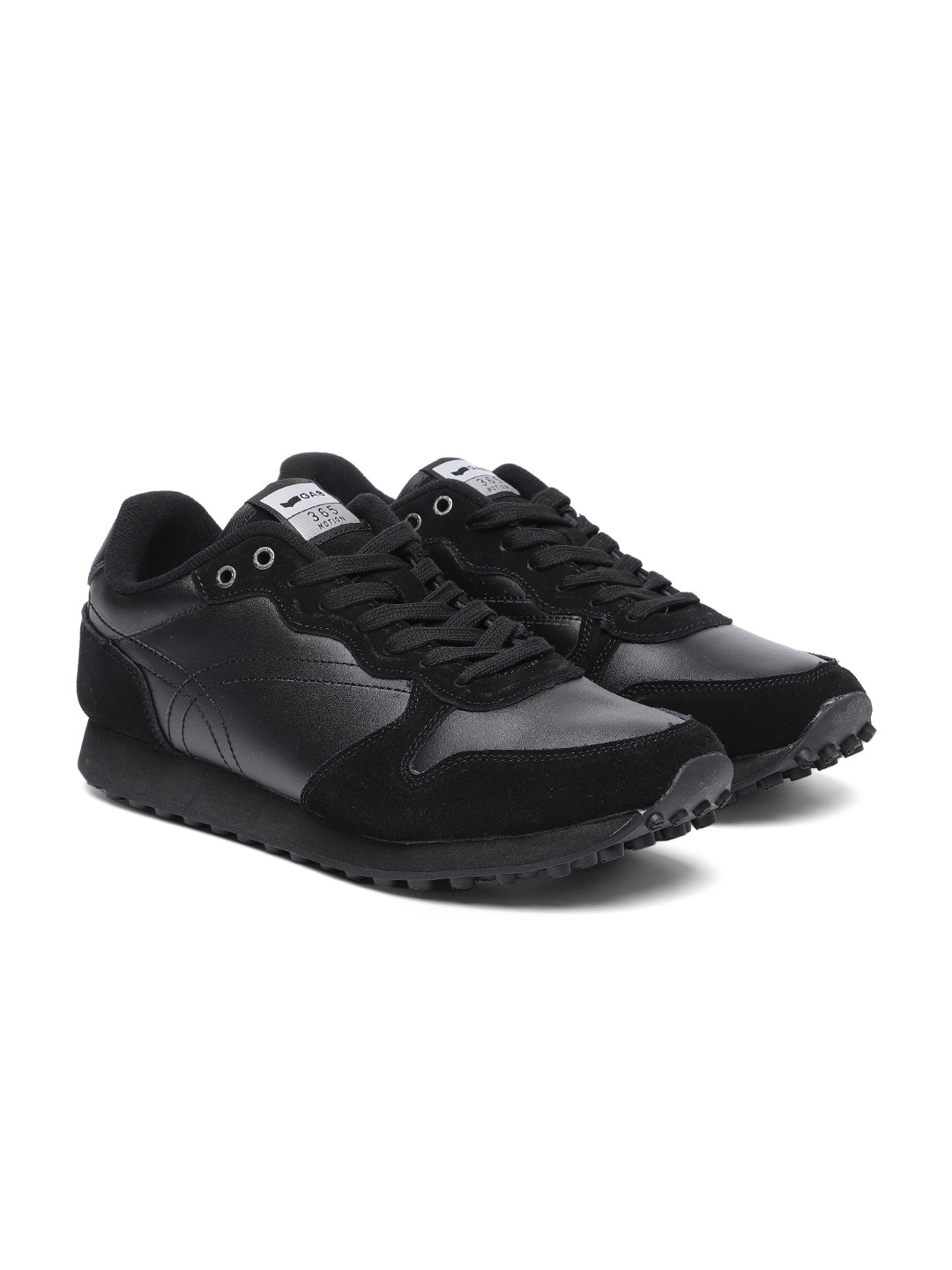 Buy GAS Men Black Leather Sagan Sneakers - Casual Shoes for Men 8221835 ...