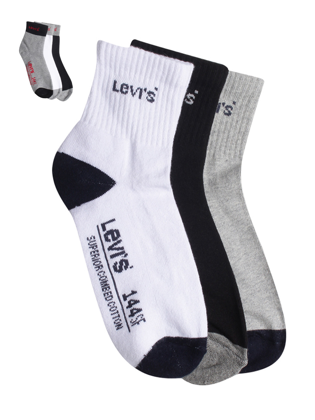 Buy Levi's Men's Pack Of 6 Pairs Assorted Socks - Socks for Men 8230045 ...