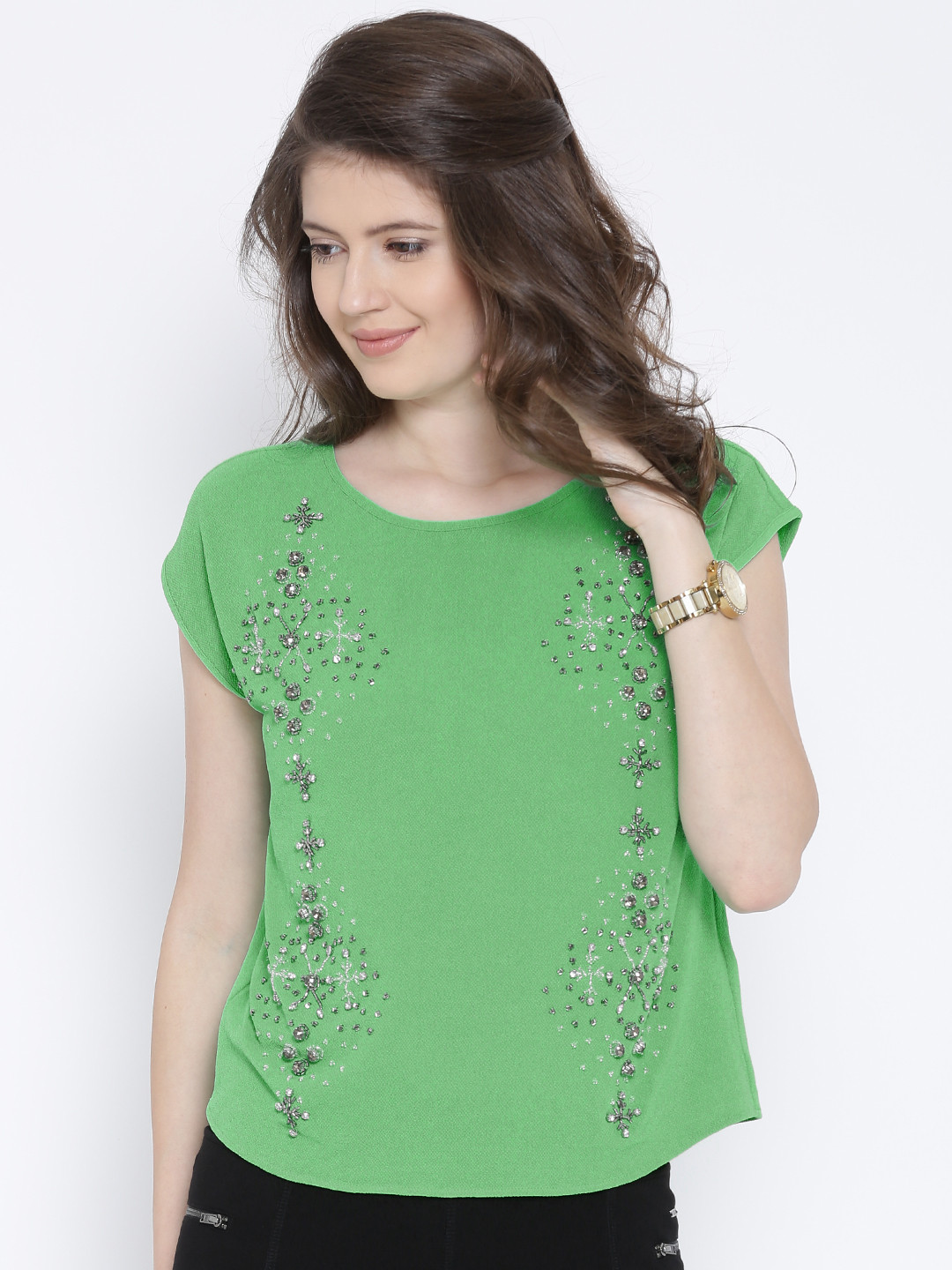 Buy Vero Moda Green Embellished Top - Tops for Women 827816 | Myntra