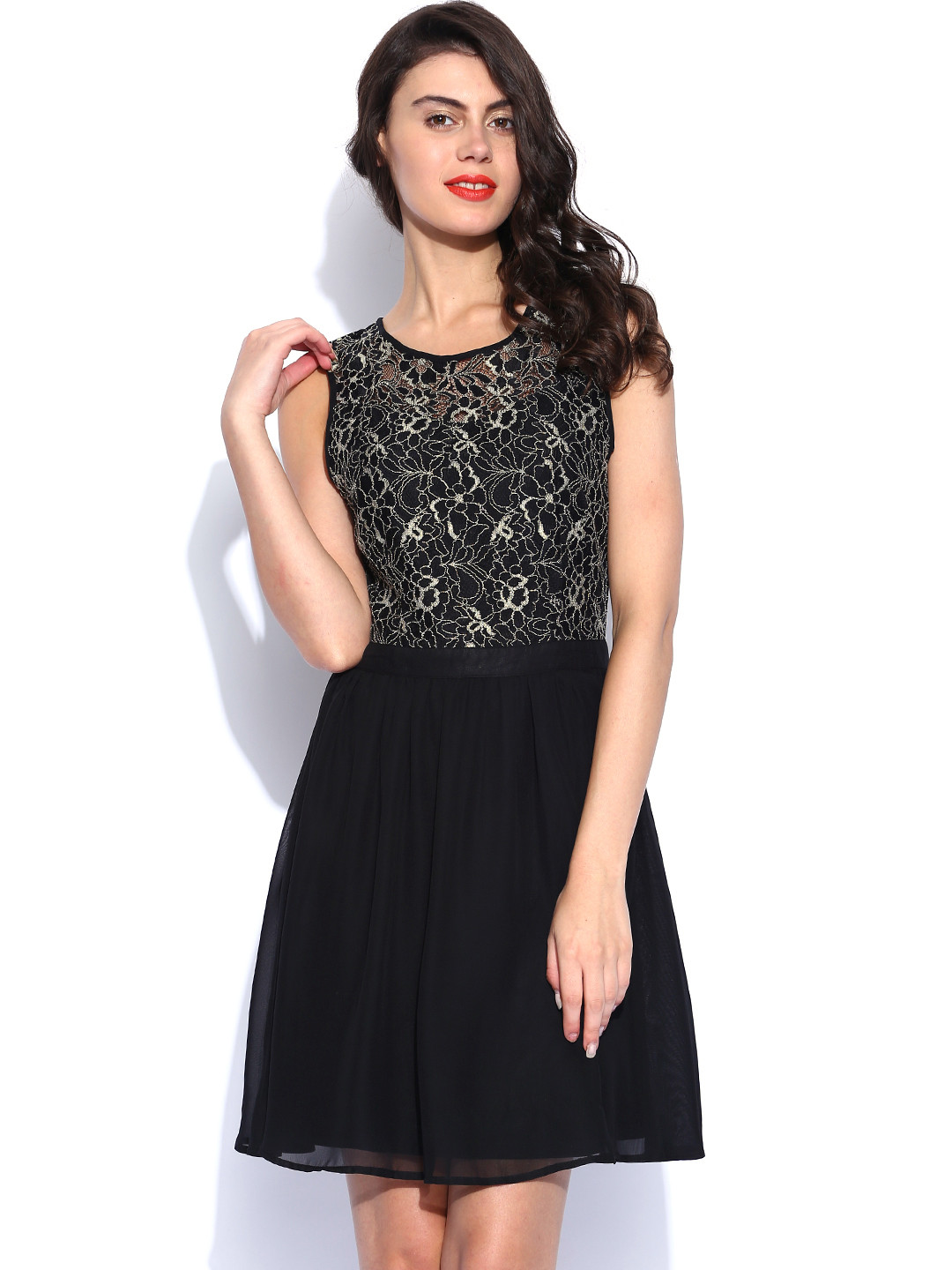 Buy Vero Moda Black Lace Fit & Flare Dress - Dresses for Women 829069 ...