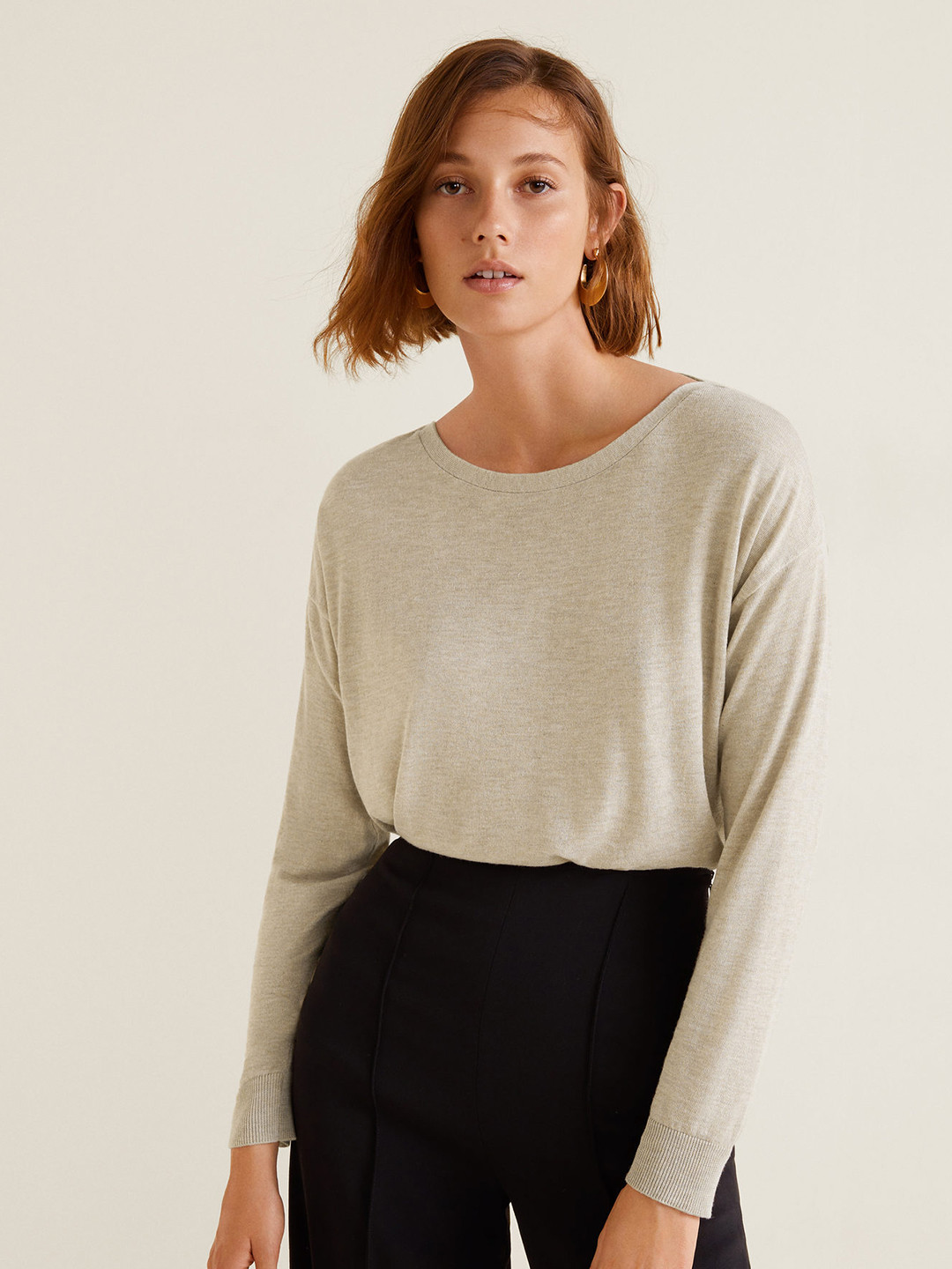 Buy MANGO Women Beige Solid Pullover - Sweaters for Women 8324145 | Myntra