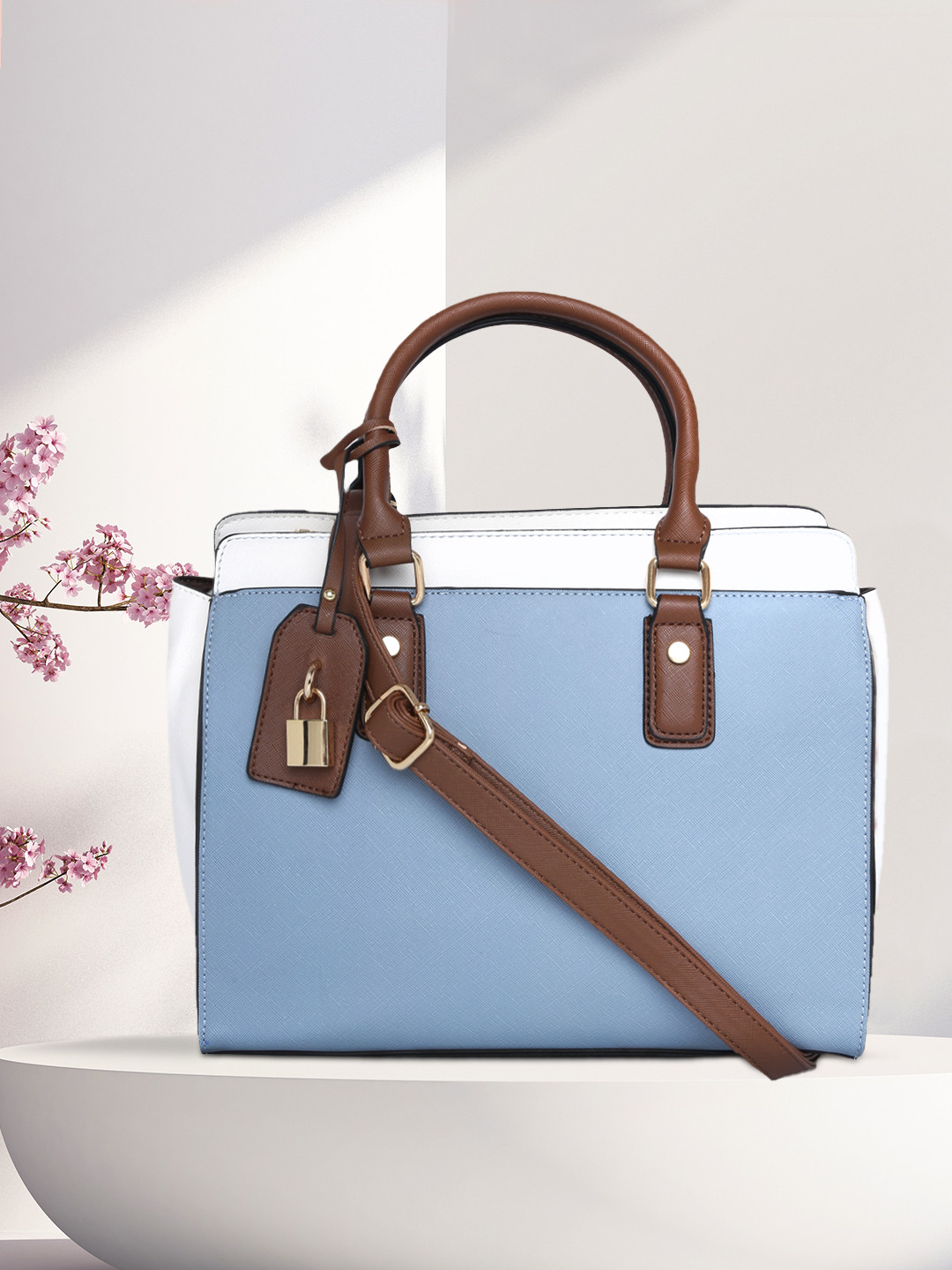 Buy CODE By Lifestyle Blue Solid Handheld Bag - Handbags for Women ...