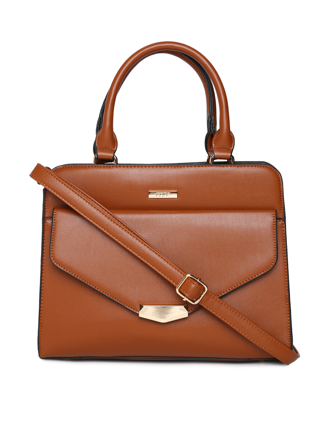 Buy CODE By Lifestyle Tan Brown Solid Handheld Bag - Handbags for Women ...