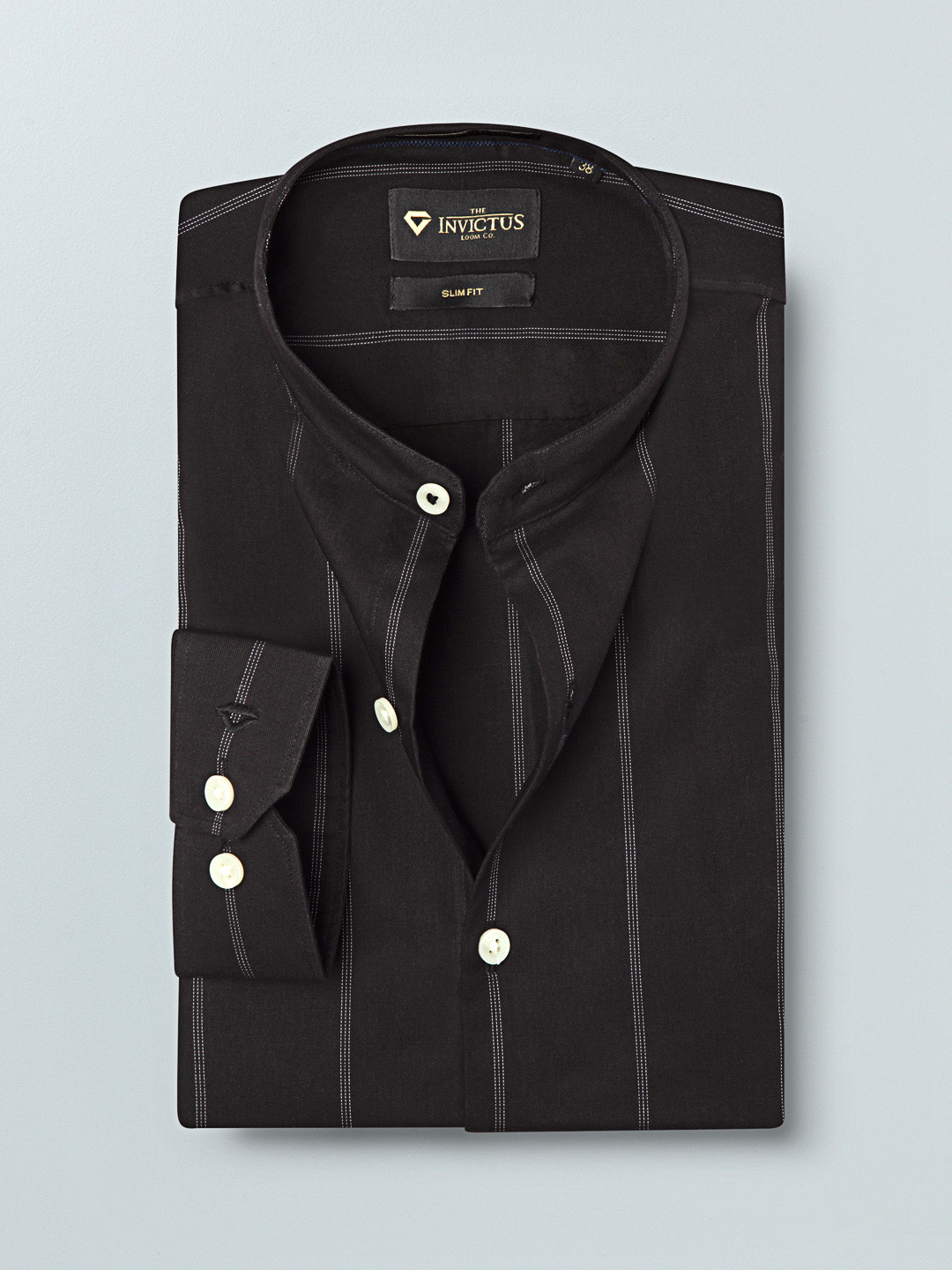 Buy INVICTUS Men Black & White Slim Fit Striped Casual Shirt - Shirts ...