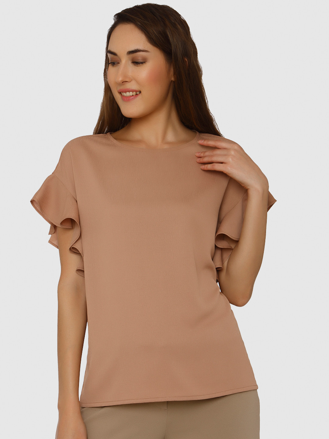 Buy Vero Moda Women Coffee Brown Solid Top - Tops for Women 8402203 ...