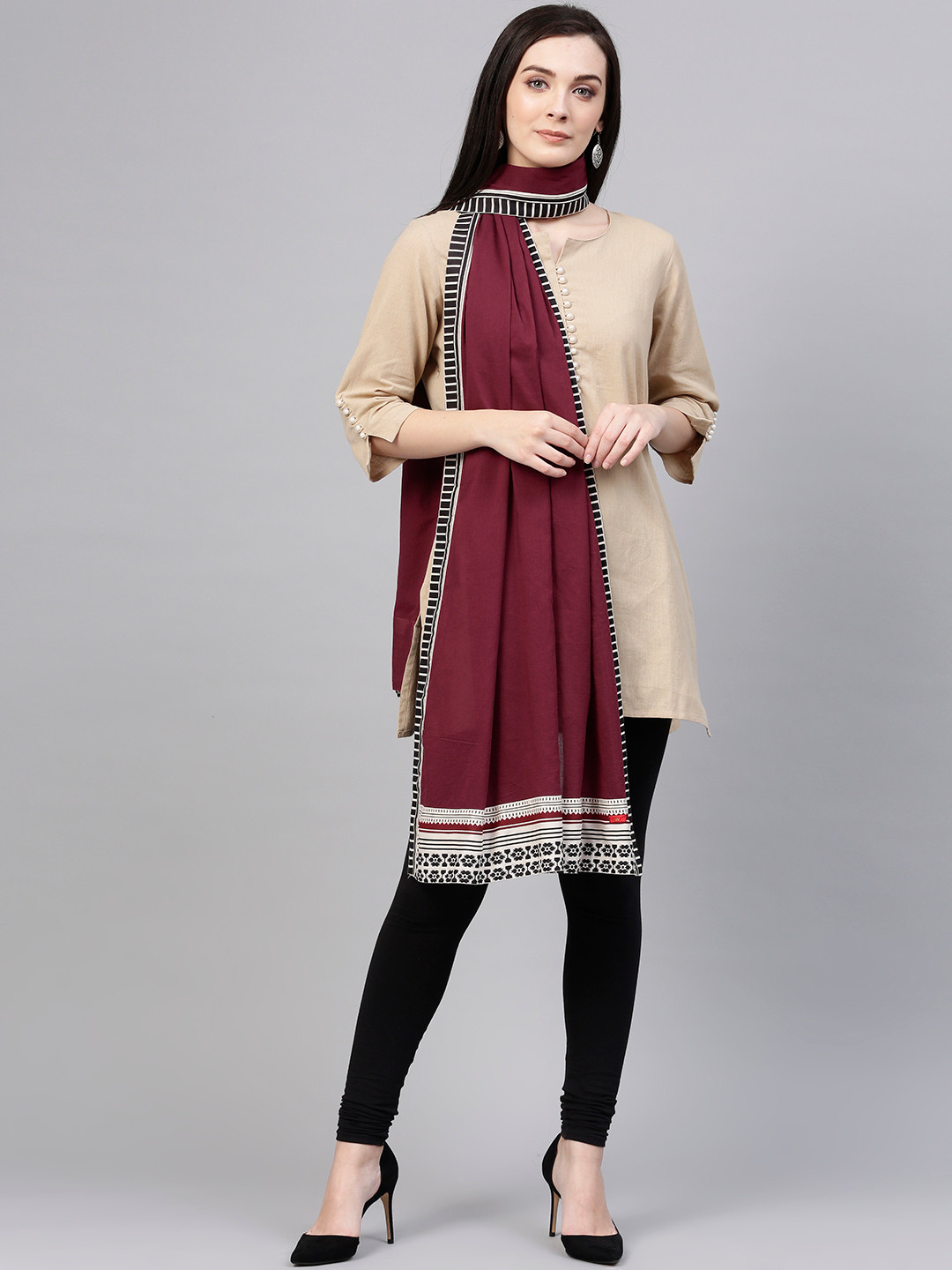 Buy W Women Maroon Solid Dupatta - Dupatta for Women 8417813 | Myntra