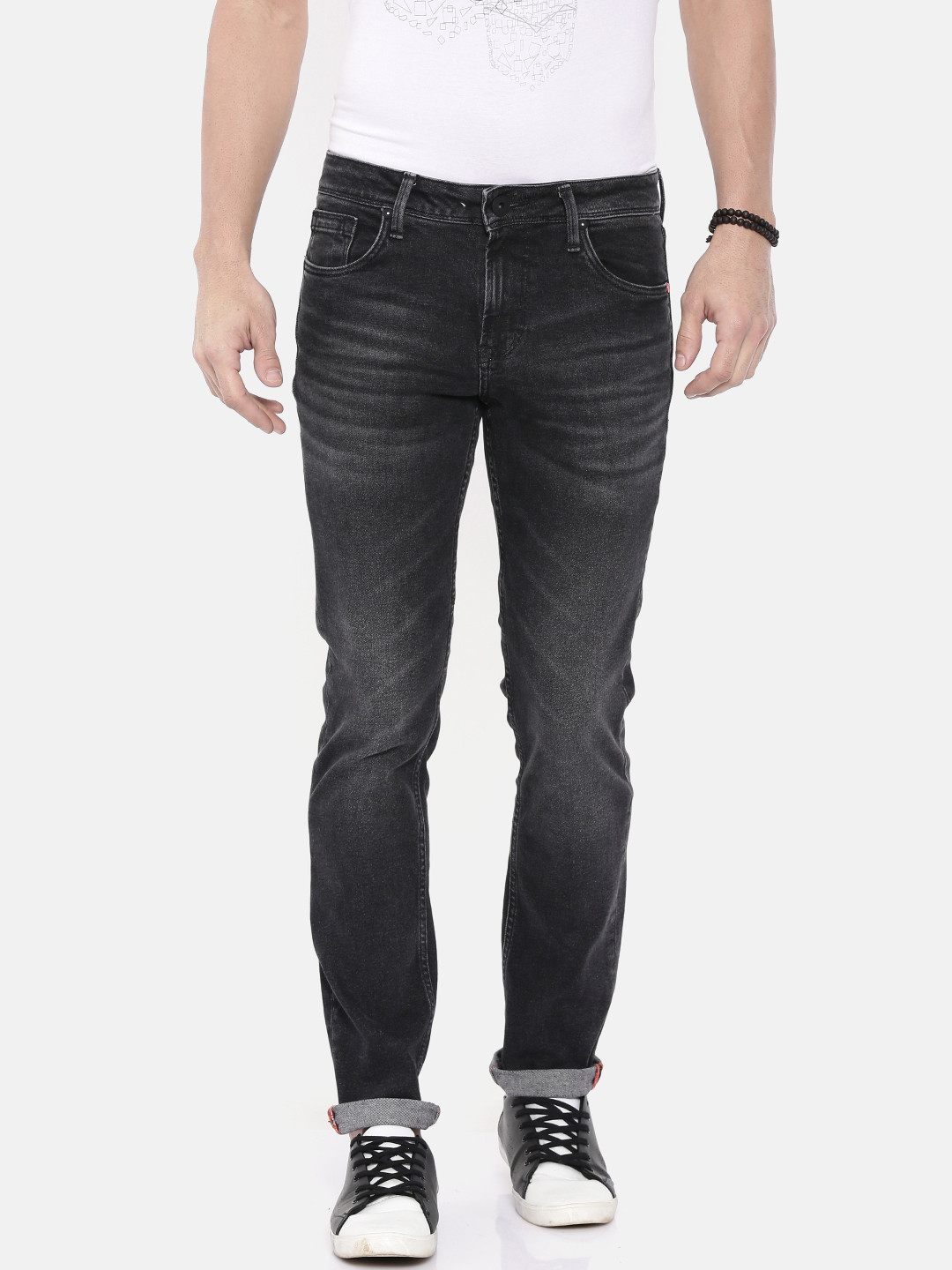 Buy Killer Men Black Slank Slim Fit Mid Rise Clean Look Stretchable ...