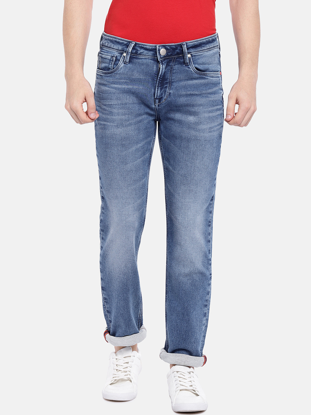 Buy Killer Men Blue Slim Straight Fit Mid Rise Clean Look Stretchable ...