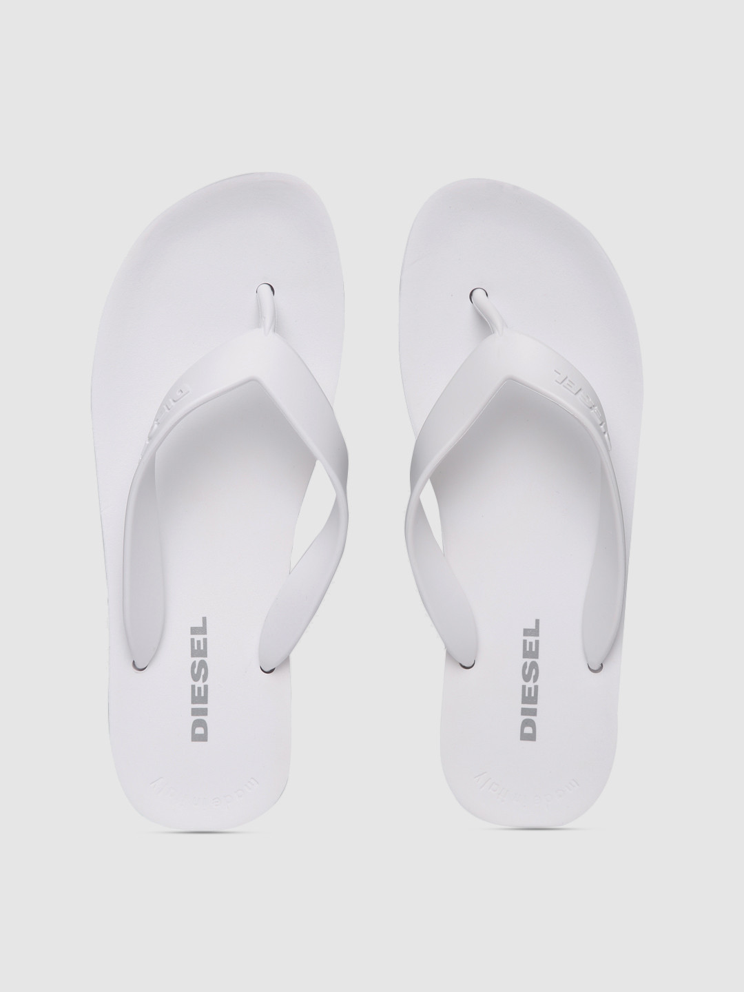 Buy DIESEL Men White Solid Thong Flip Flops - Flip Flops for Men ...