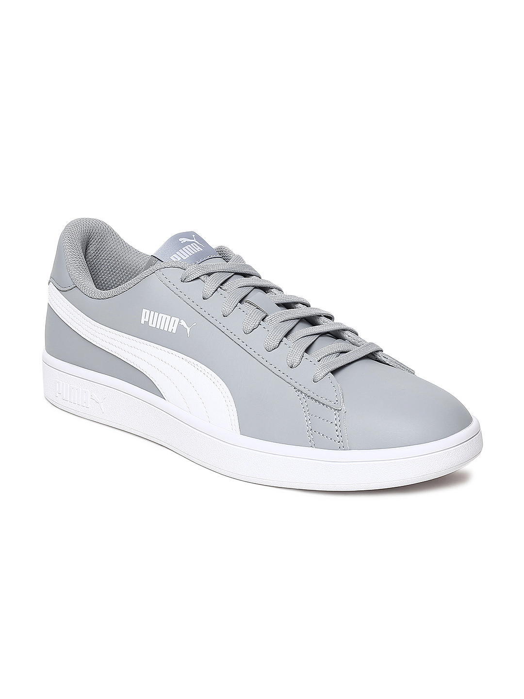 Buy Puma Unisex Grey Smash V2 Leather Sneakers - Casual Shoes for ...