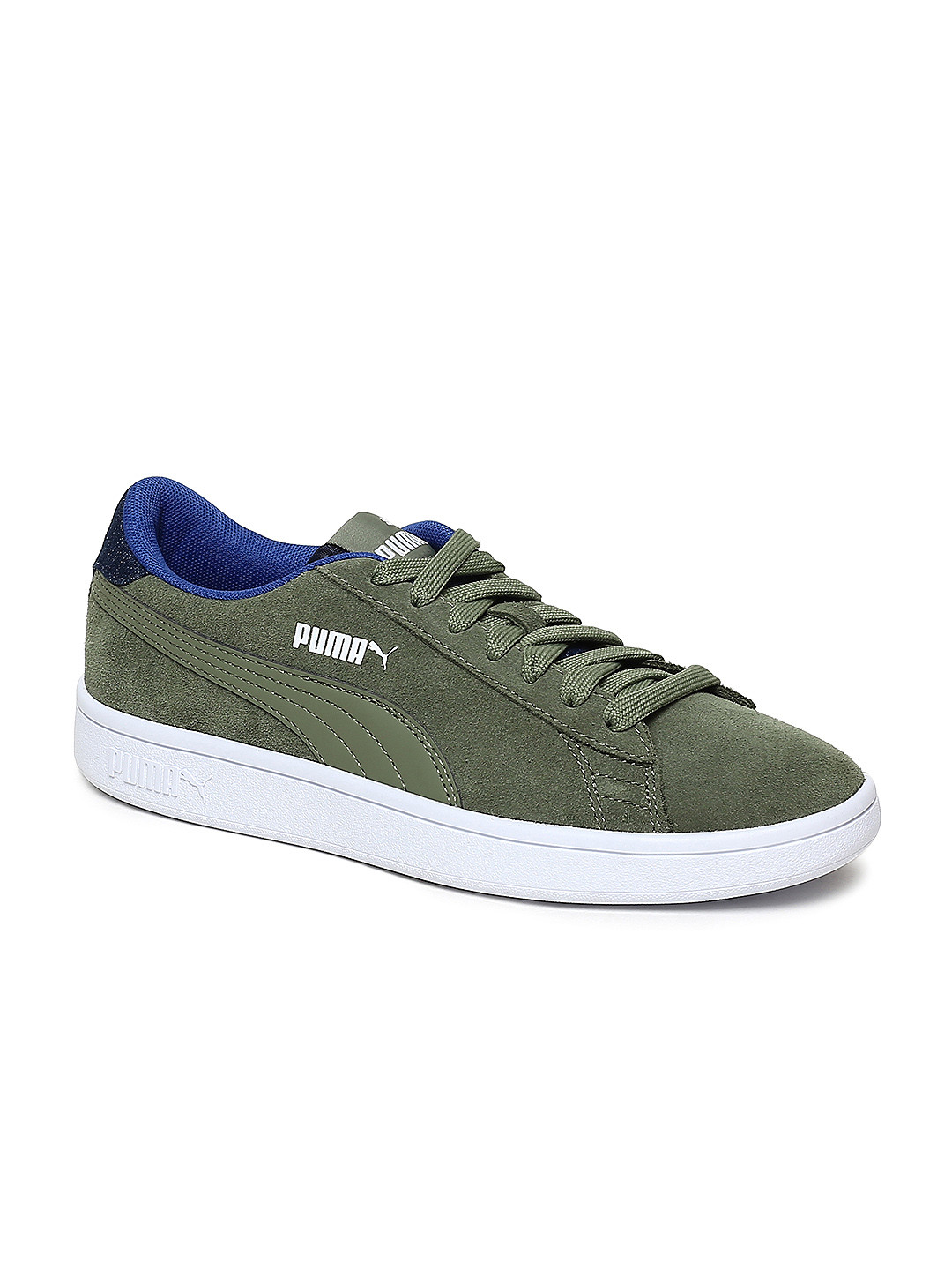 Buy Puma Kids Olive Green Smash V2 DNM Jr Suede Sneakers - Casual Shoes ...