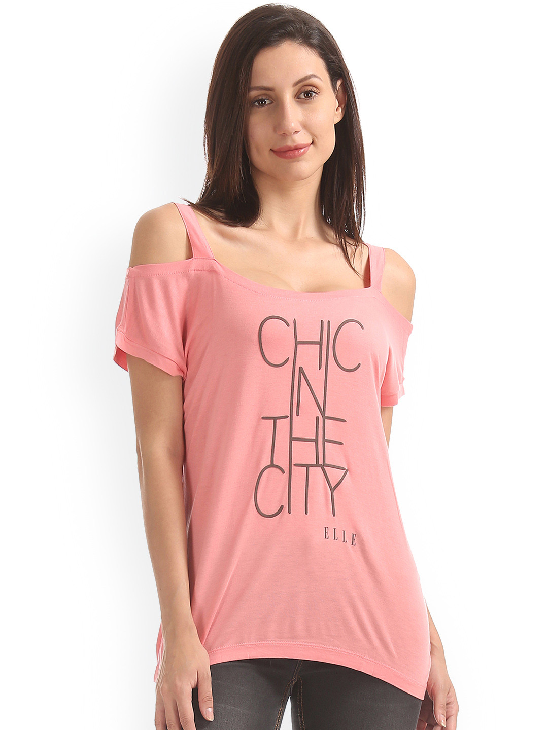 Buy ELLE Women Pink Printed Top - Tops for Women 8484937 | Myntra
