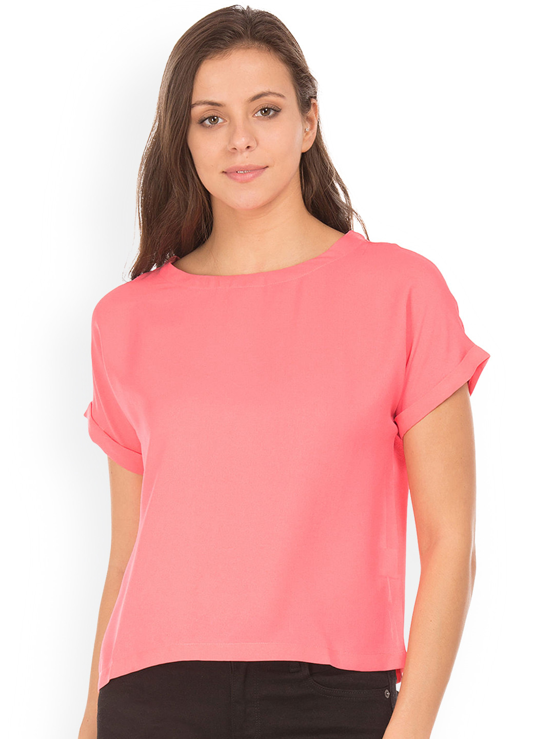 Buy Sugr Women Pink Solid Top - Tops for Women 8486641 | Myntra