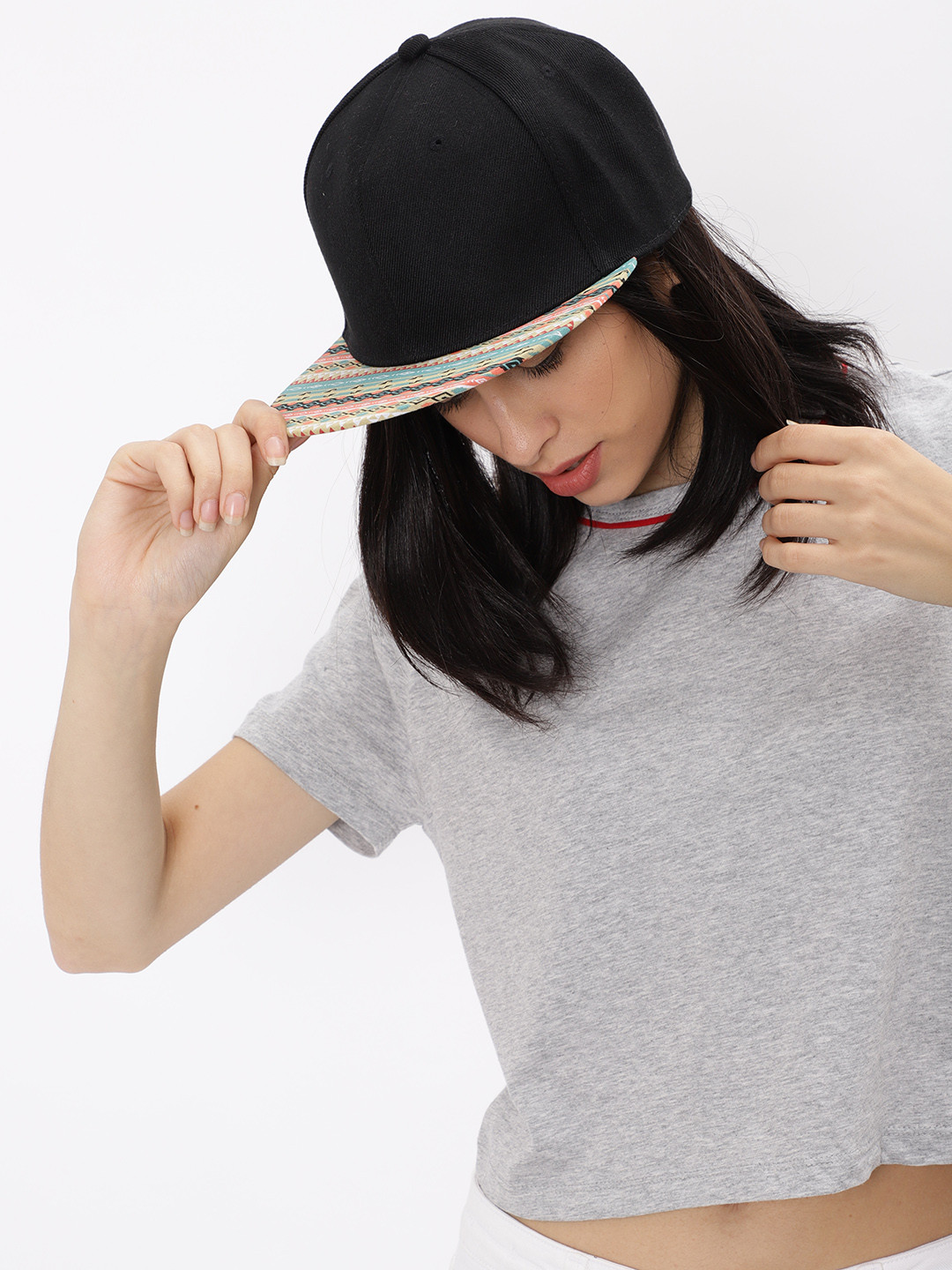 Buy Ayesha Unisex Black And Colorful Cap - Caps for Women 8487875 | Myntra