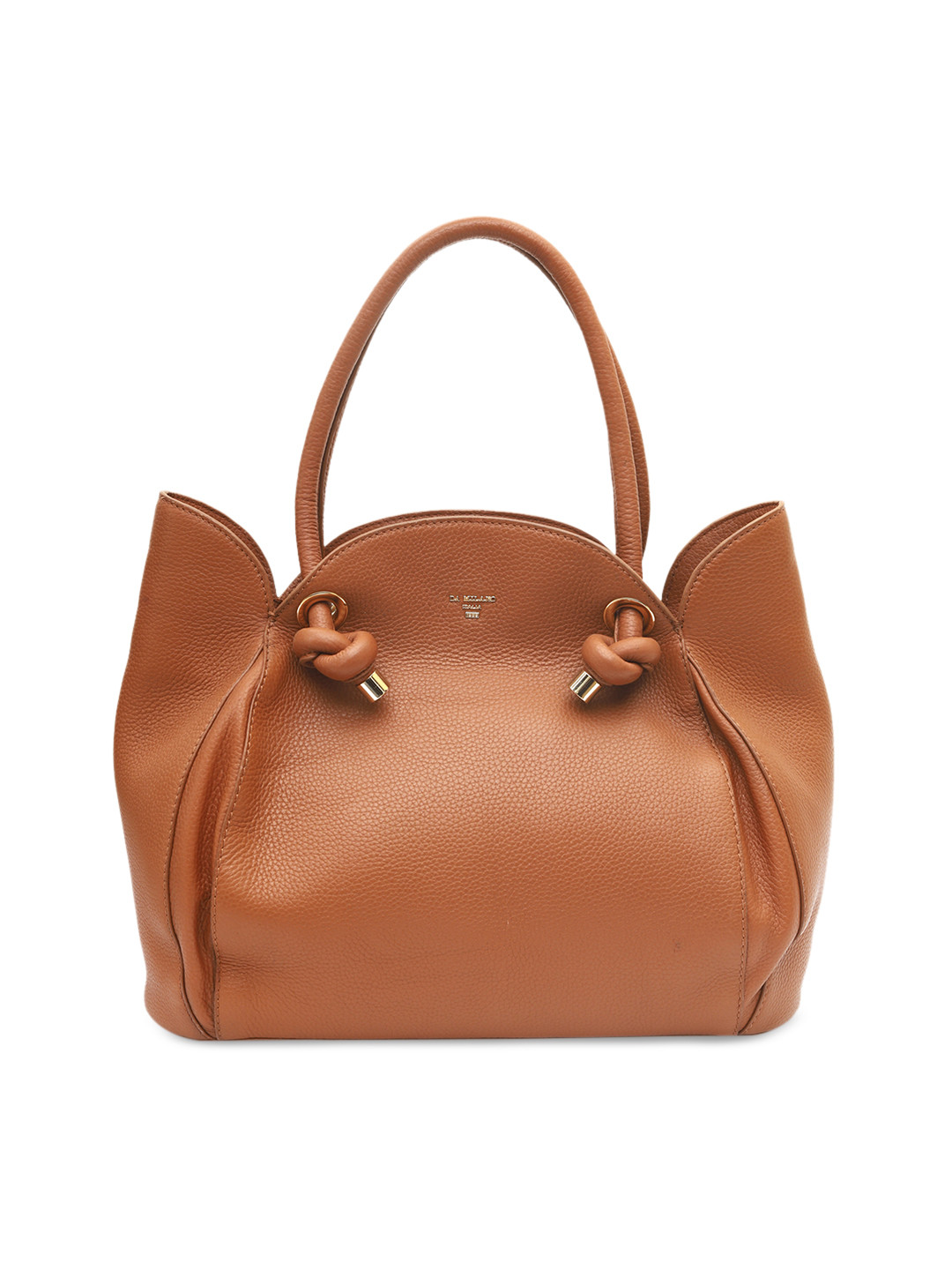Buy Da Milano Brown Solid Leather Handheld Bag - Handbags for Women ...