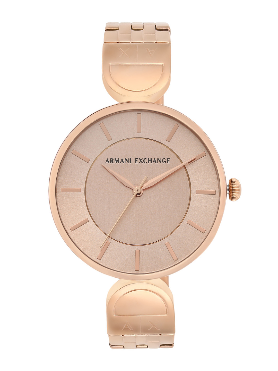 Buy Armani Exchange Women Rose Gold Analogue Leather Watch AX5328 ...