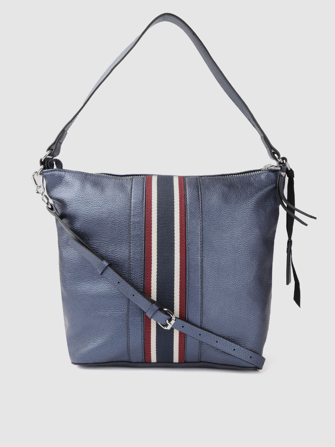 Buy ESPRIT Navy Blue Striped Detail Shoulder Bag With Detachable Sling ...