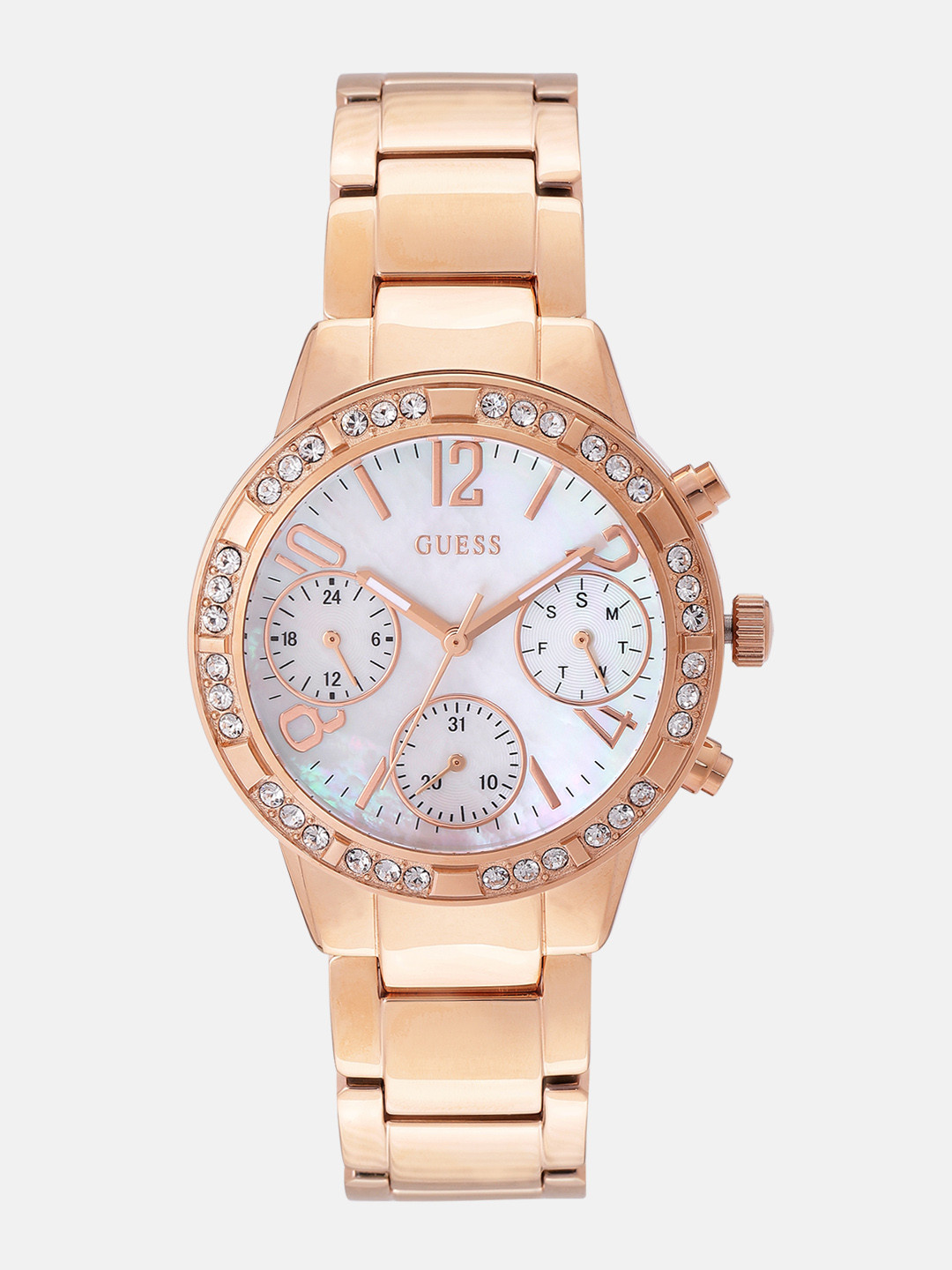 Buy GUESS Women Off White Mother Of Pearl Analogue Watch W0546L3_OR MOP ...