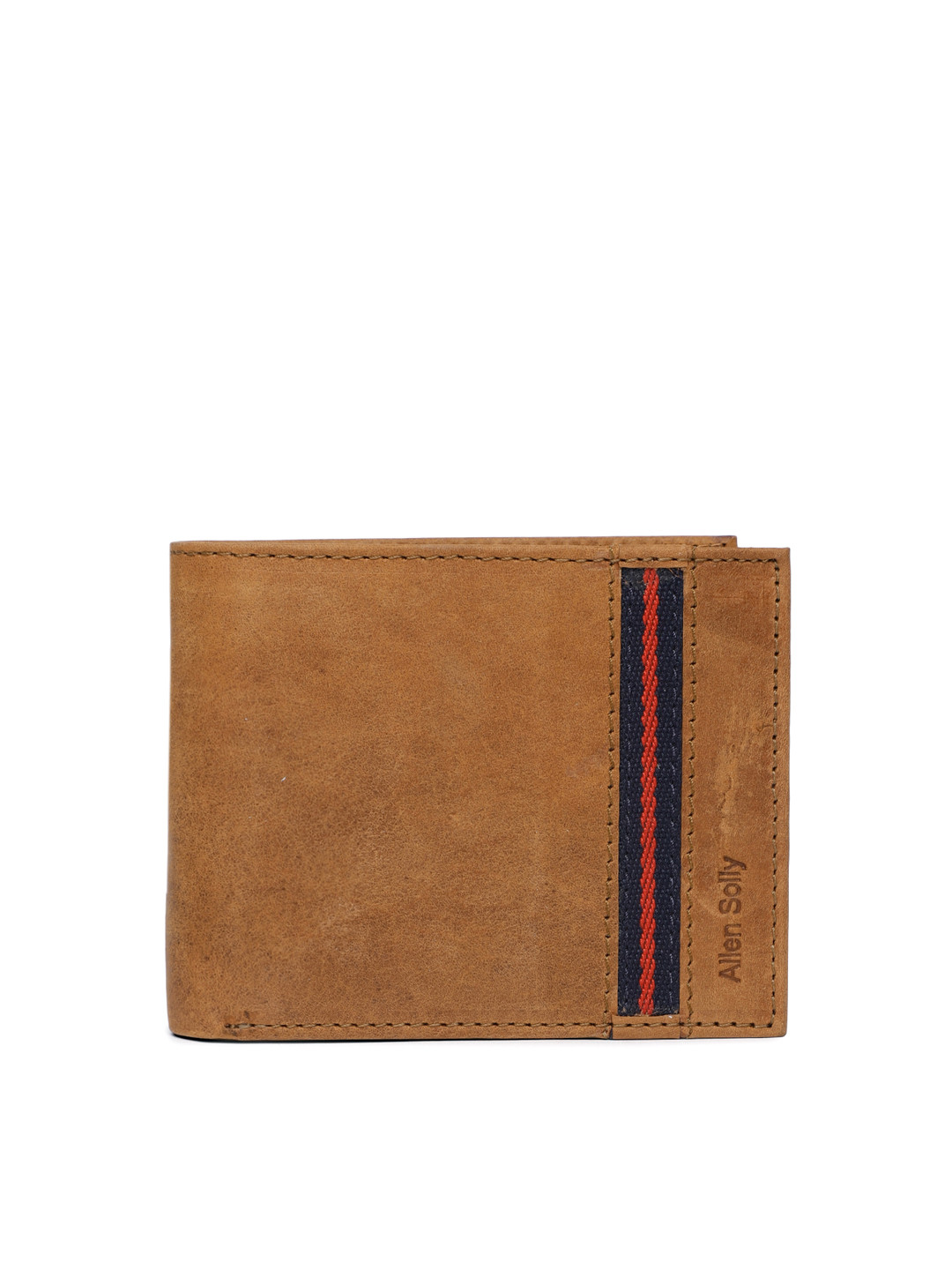 Buy Allen Solly Men Brown Solid Leather Two Fold Wallet - Wallets for ...
