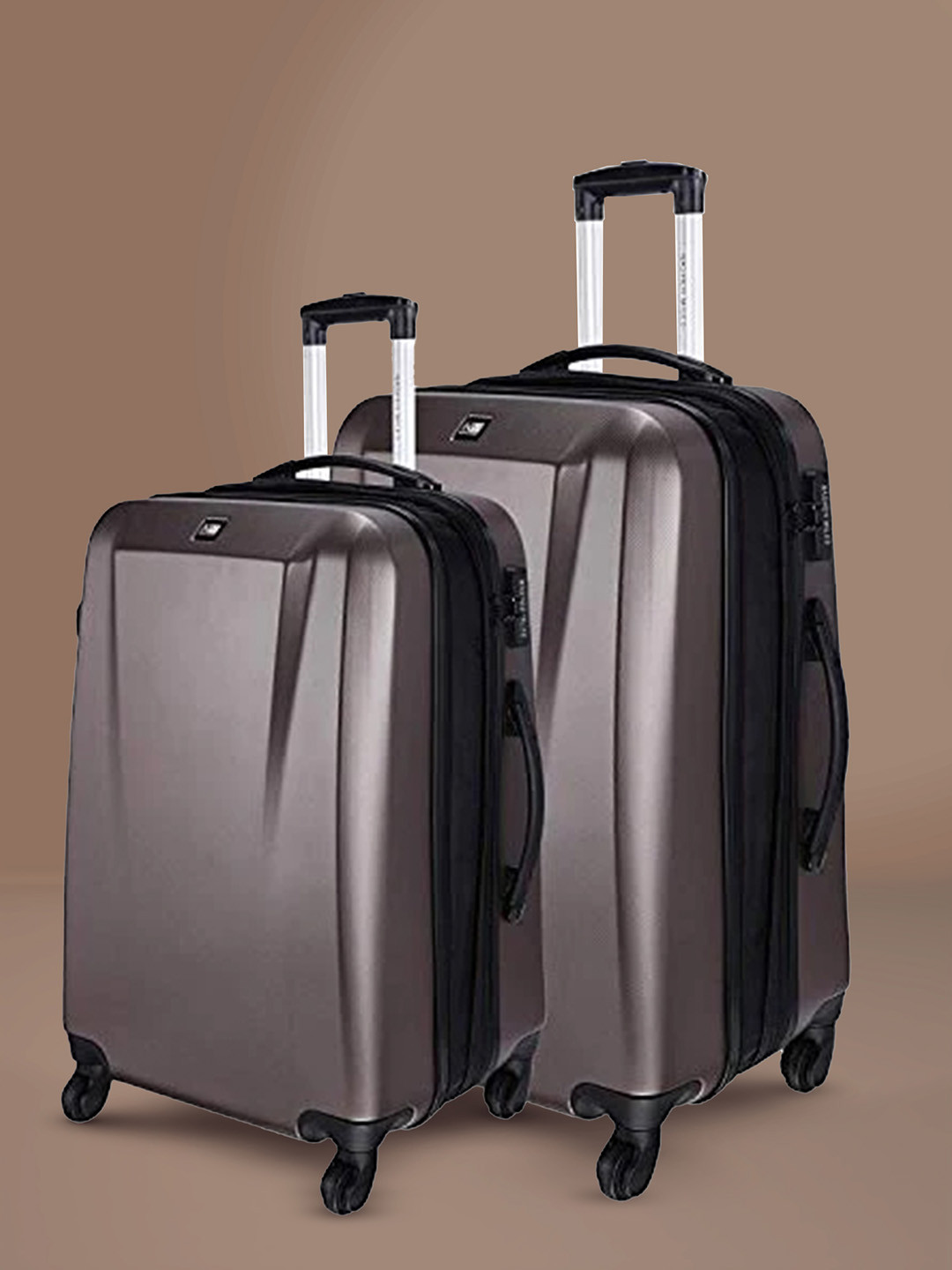 Buy Nasher Miles Unisex Set Of 2 Brown Trolley Bags - Trolley Bag for ...