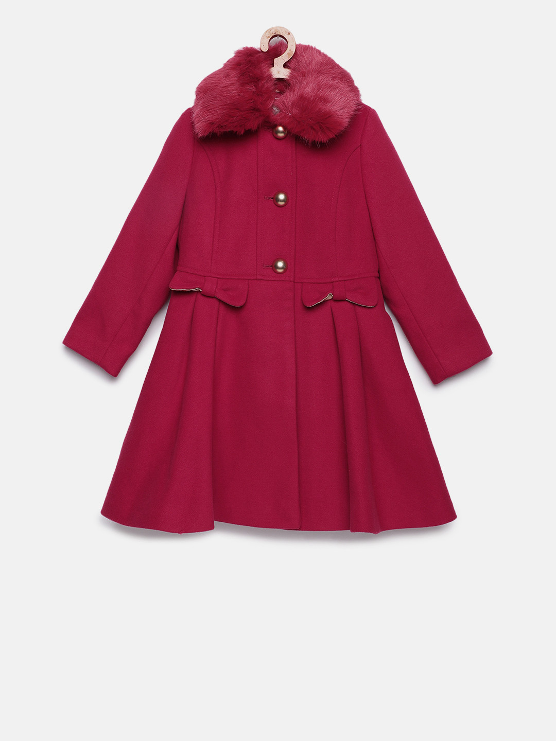 Buy MONSOON CHILDREN Girls Red Solid Overcoat - Coats for Girls 8538163 ...