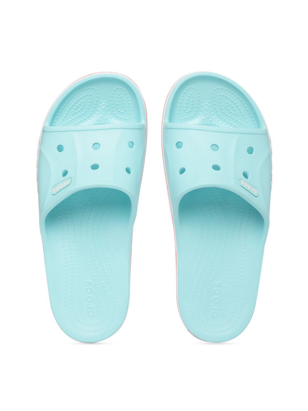 Buy Crocs Unisex Blue Solid Sliders - Flip Flops for Unisex 8568837 ...