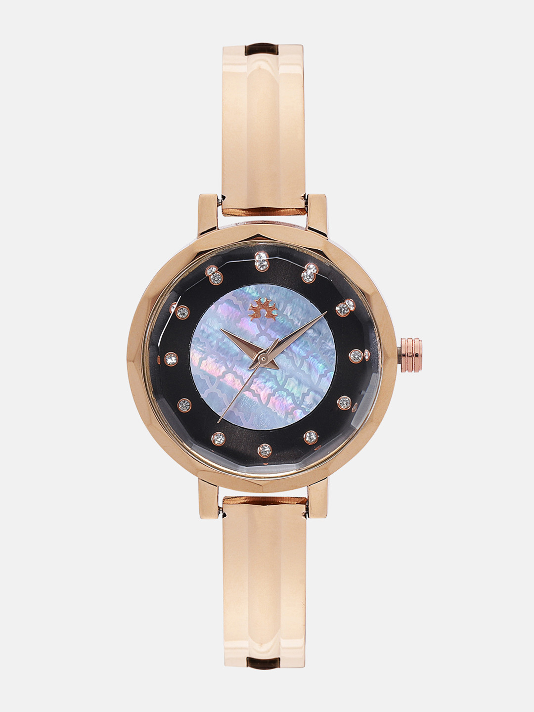 Buy Anouk Women Blue & Black Iridescent Effect Analogue Watch DES WAT ...