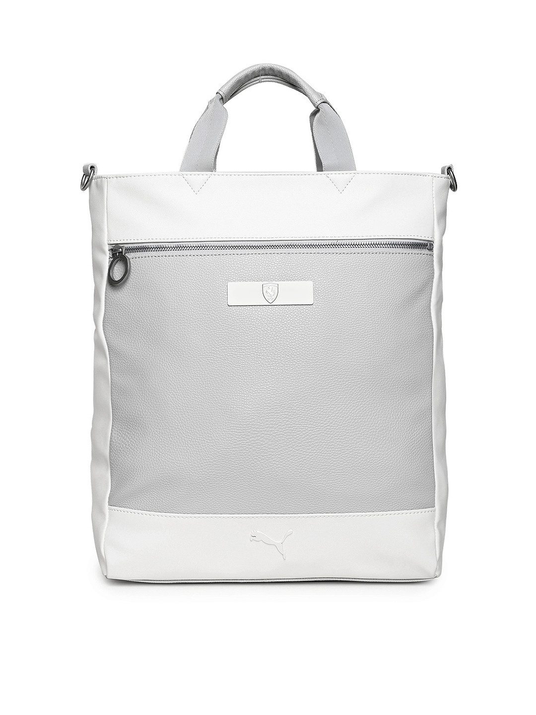 Buy Puma White & Grey Colourblocked Handheld Bag - Handbags for Women ...