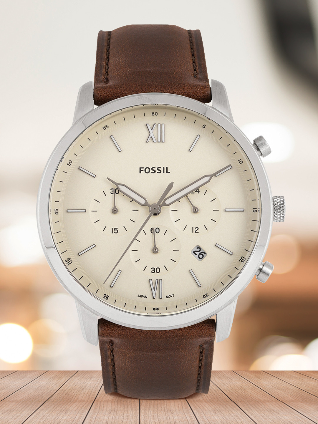 Buy Fossil Men Cream Coloured Analogue Watch FS5380I - Watches for Men ...