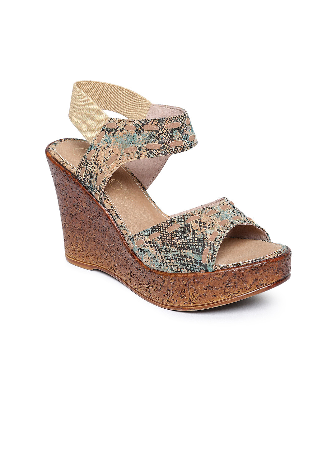 Buy Catwalk Women Beige Printed Sandals - Heels for Women 8607489 | Myntra