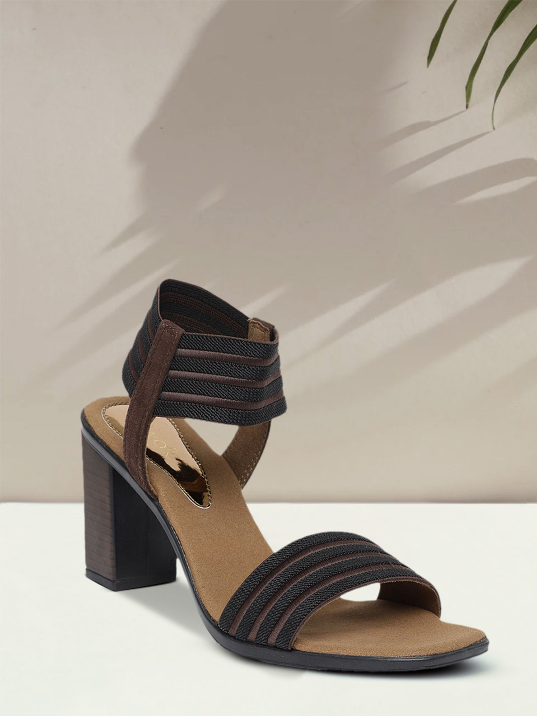 Buy Catwalk Women Brown Striped Sandals - Heels for Women 8607553 | Myntra