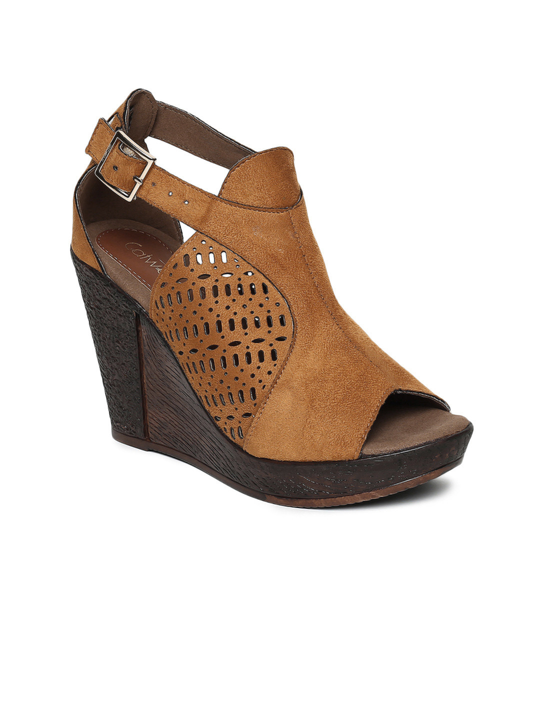 Buy Catwalk Women Tan Solid Sandals - Heels for Women 8607627 | Myntra