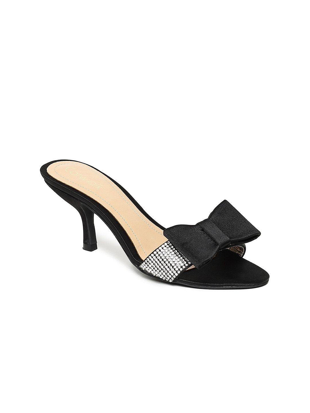 Buy Catwalk Women Black Solid Sandals - Heels for Women 8607905 | Myntra