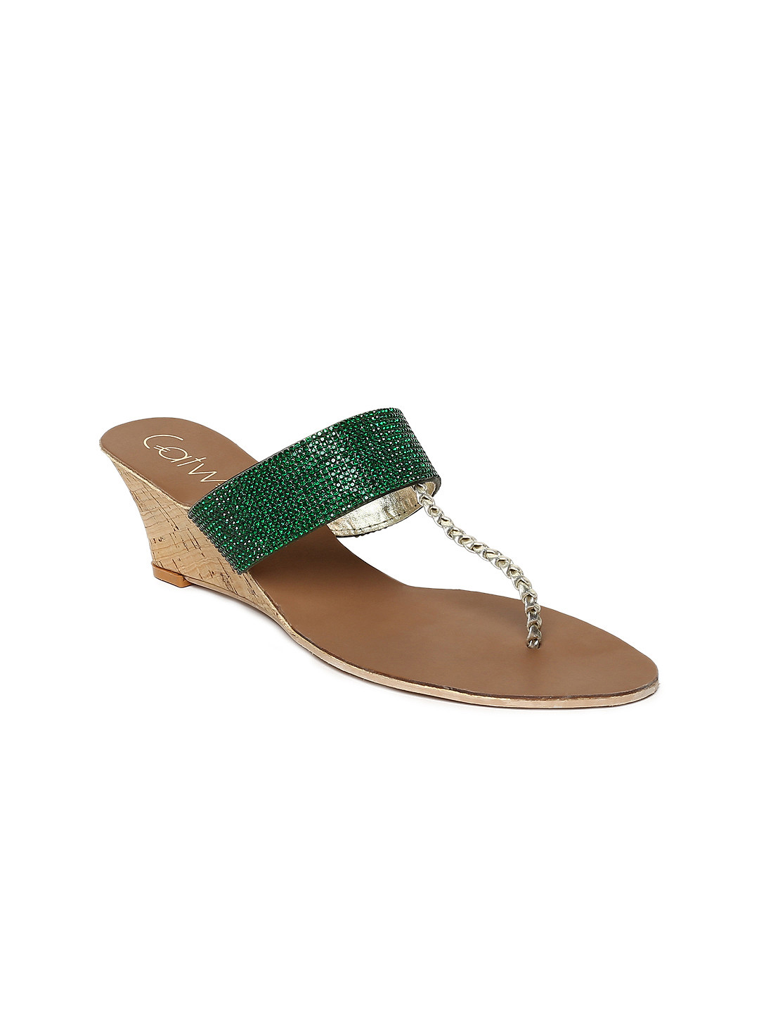 Buy Catwalk Women Green Stone Studded Sandals - Heels for Women 8607995 ...