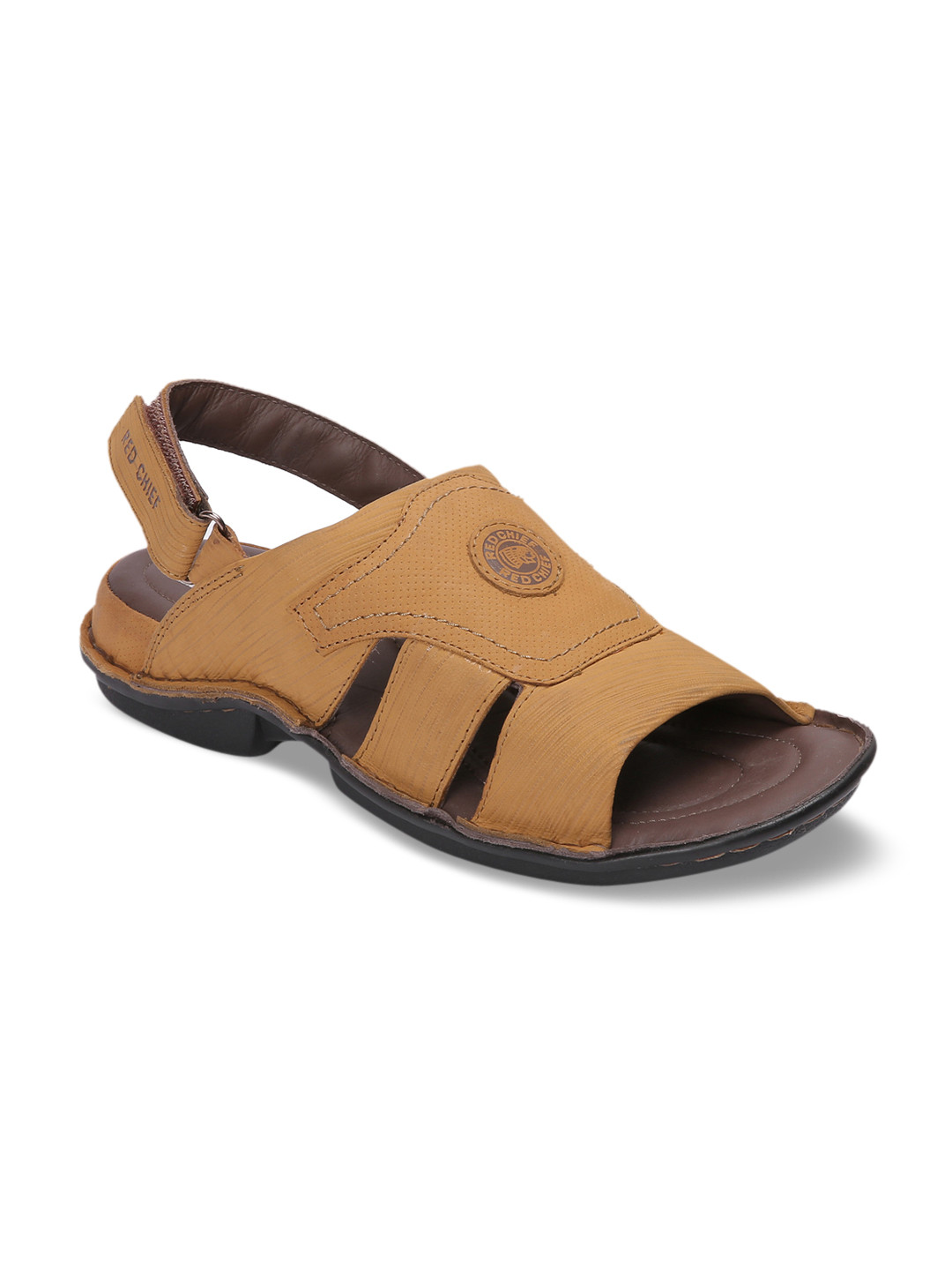 Buy Red Chief Men Beige Leather Comfort Sandals - Sandals for Men ...