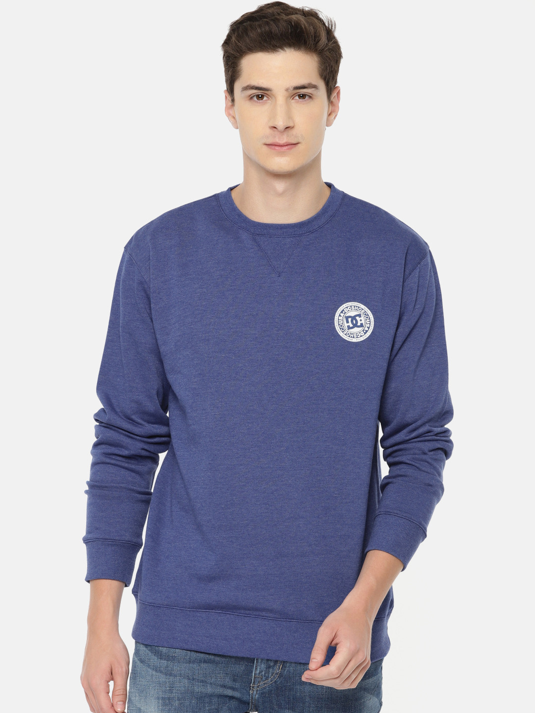 Buy DC Men Blue Solid Sweatshirt - Sweatshirts for Men 8629073 | Myntra