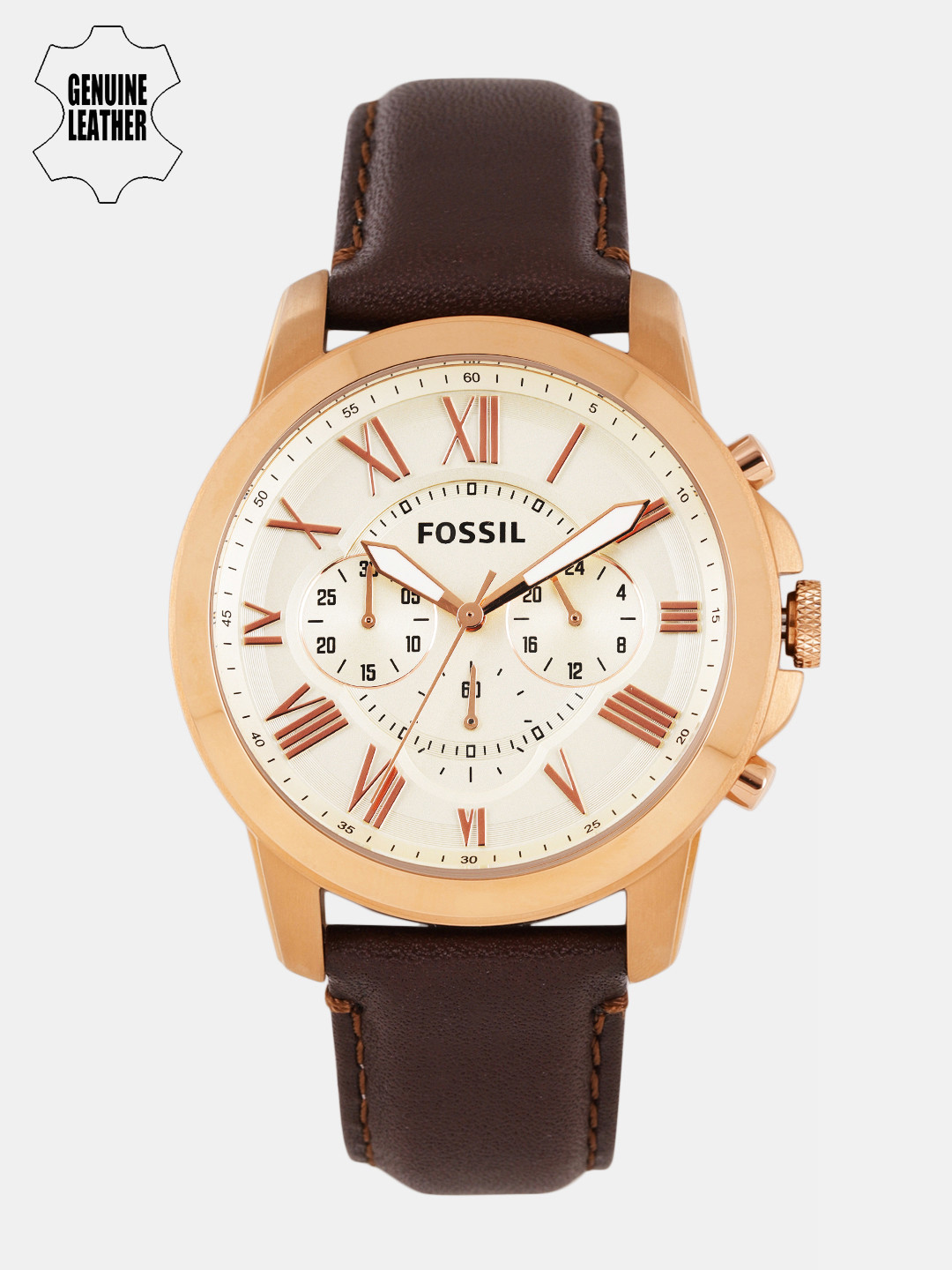 Buy Fossil Men Cream Coloured Factory Serviced Analogue Watch FS4991 ...