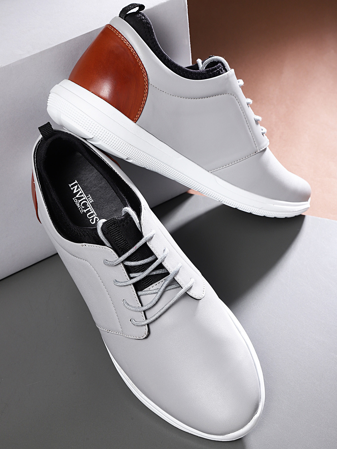 Buy INVICTUS Men Grey Derbys - Casual Shoes for Men 8671503 | Myntra