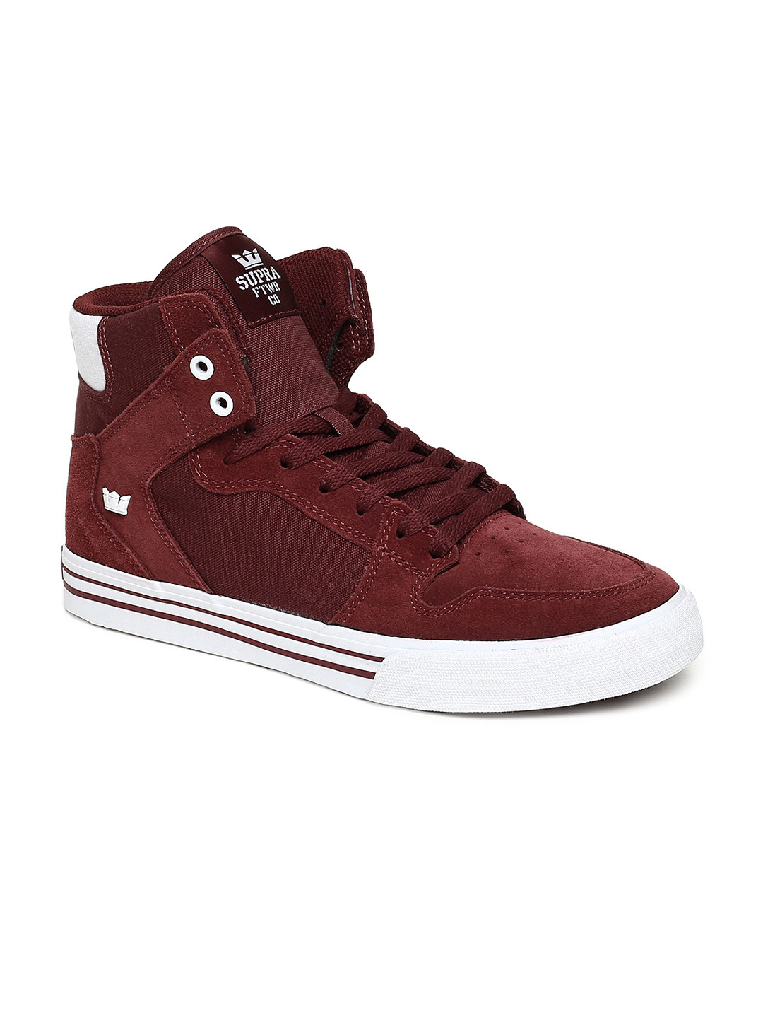 Buy Supra Men Maroon Solid Vaider Sneakers - Casual Shoes for Men ...