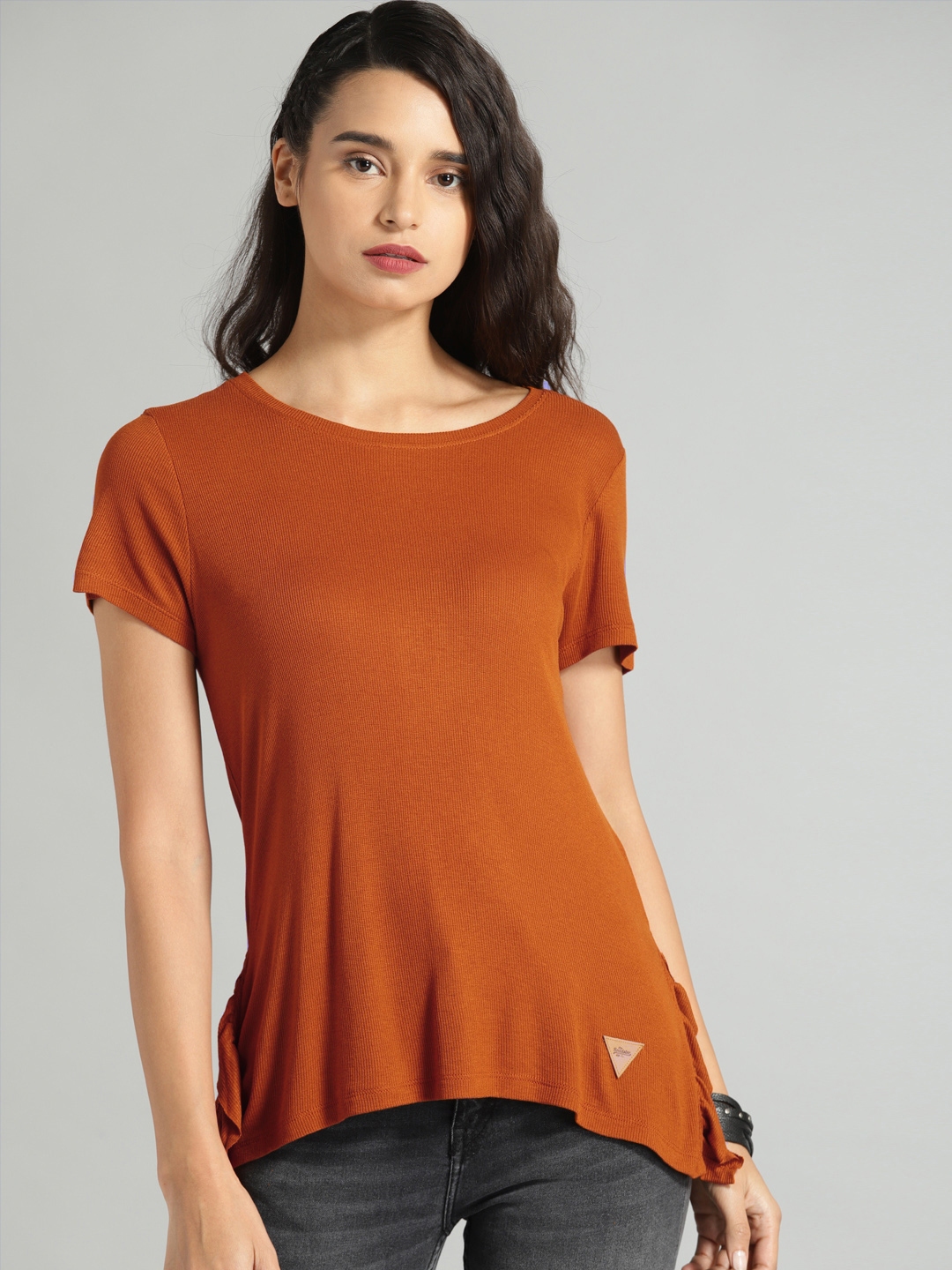 Buy Roadster Women Rust Solid Top Tops For Women 8677673 Myntra