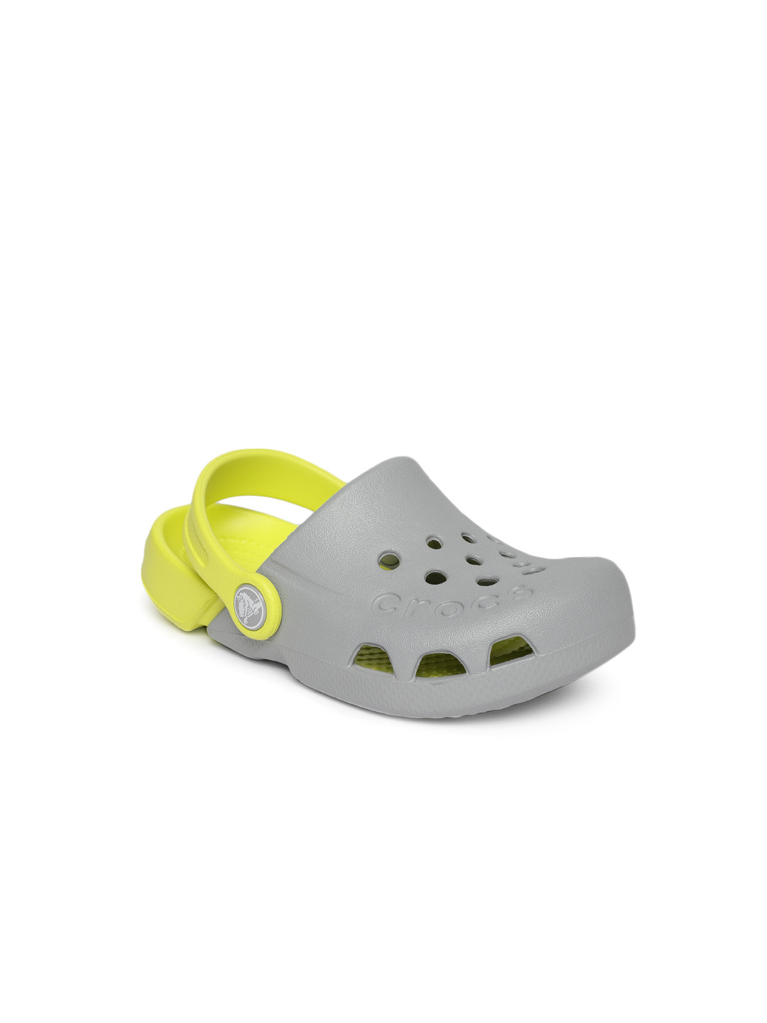 Buy Crocs Unisex Grey & Fluorescent Green Colourblocked Clogs - Flip ...