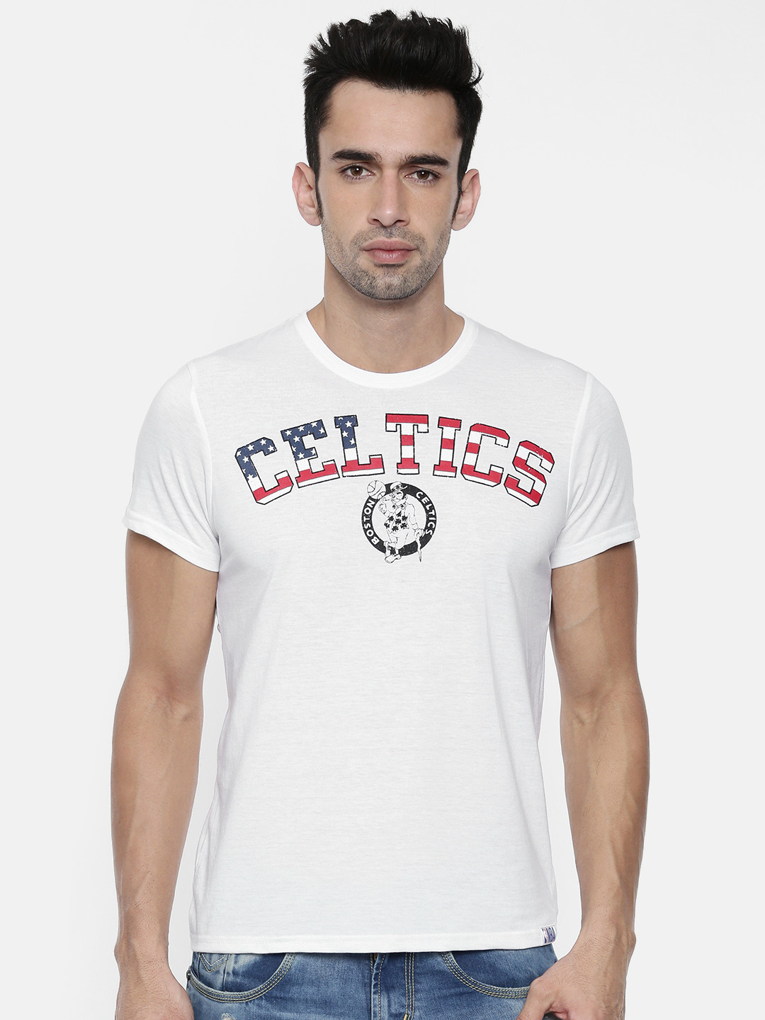 Buy NBA Men White Printed Round Neck T Shirt - Tshirts for Men 8721179 ...