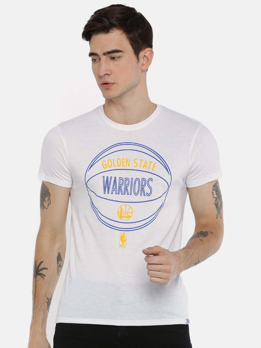 Buy NBA Men White Printed Round Neck T Shirt - Tshirts for Men 8721633 ...