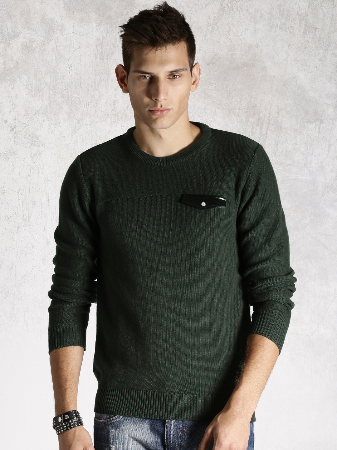 Buy Roadster Dark Green Sweater - Sweaters for Men 872855 | Myntra