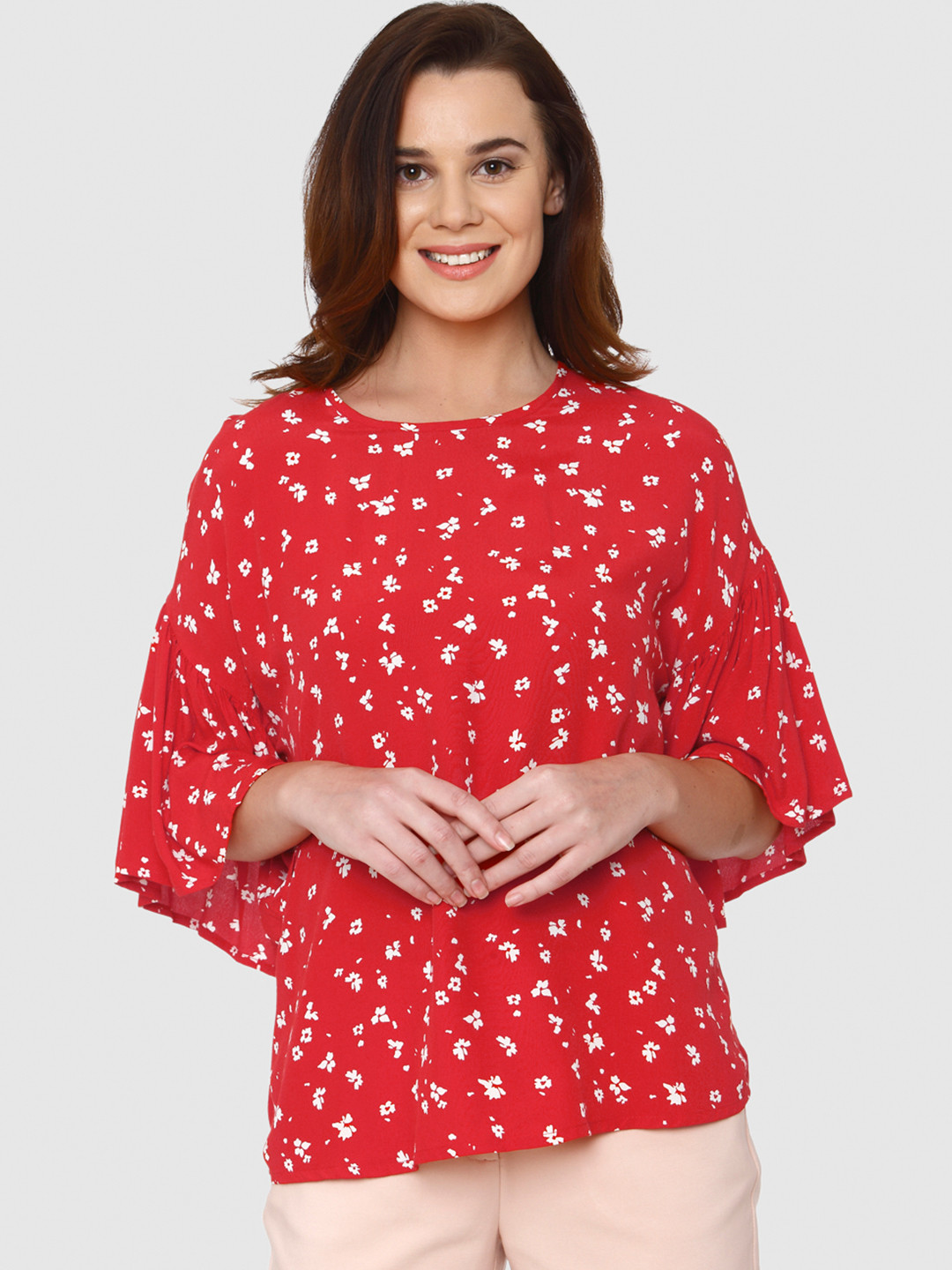 Buy Vero Moda Women Red Printed Top - Tops for Women 8735845 | Myntra