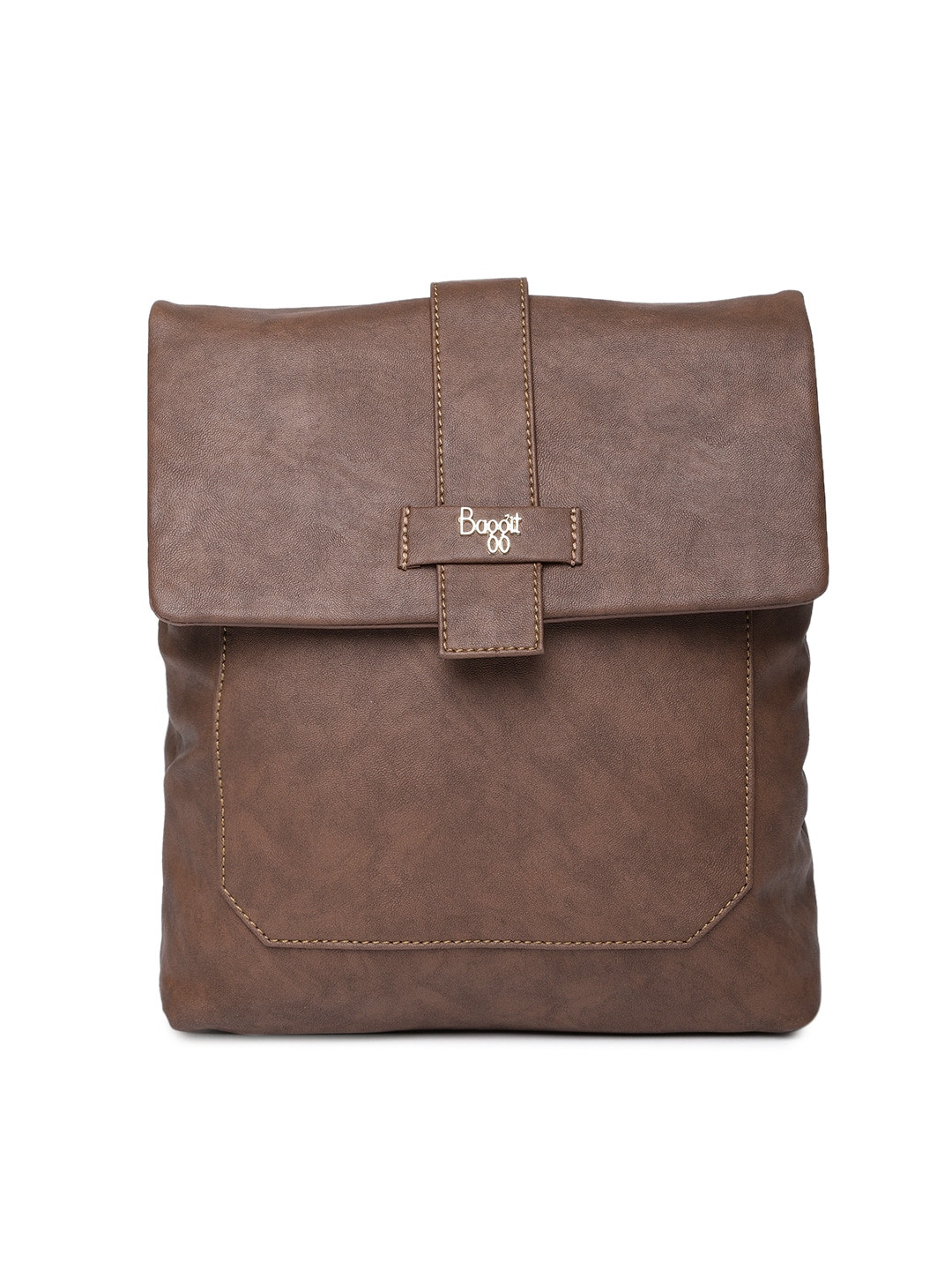 Buy Baggit Women Brown Solid Backpack - Backpacks for Women 8744497 ...
