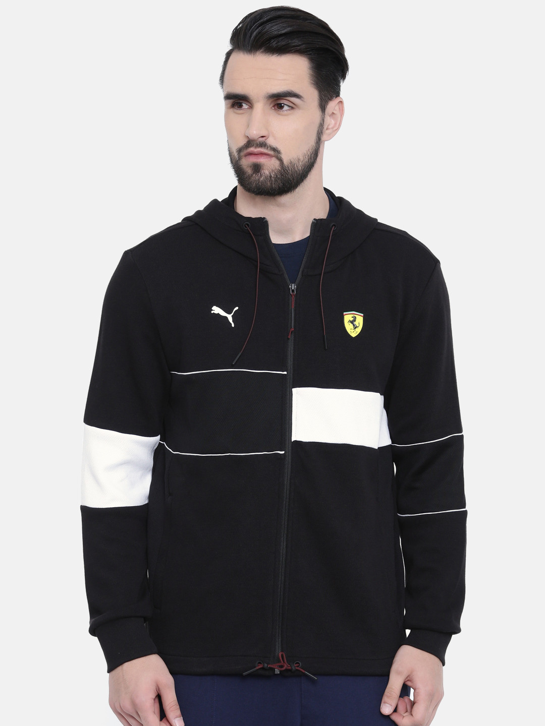 Buy PUMA Motorsport Men Black SF Hooded Sweat Track Jacket - Jackets ...