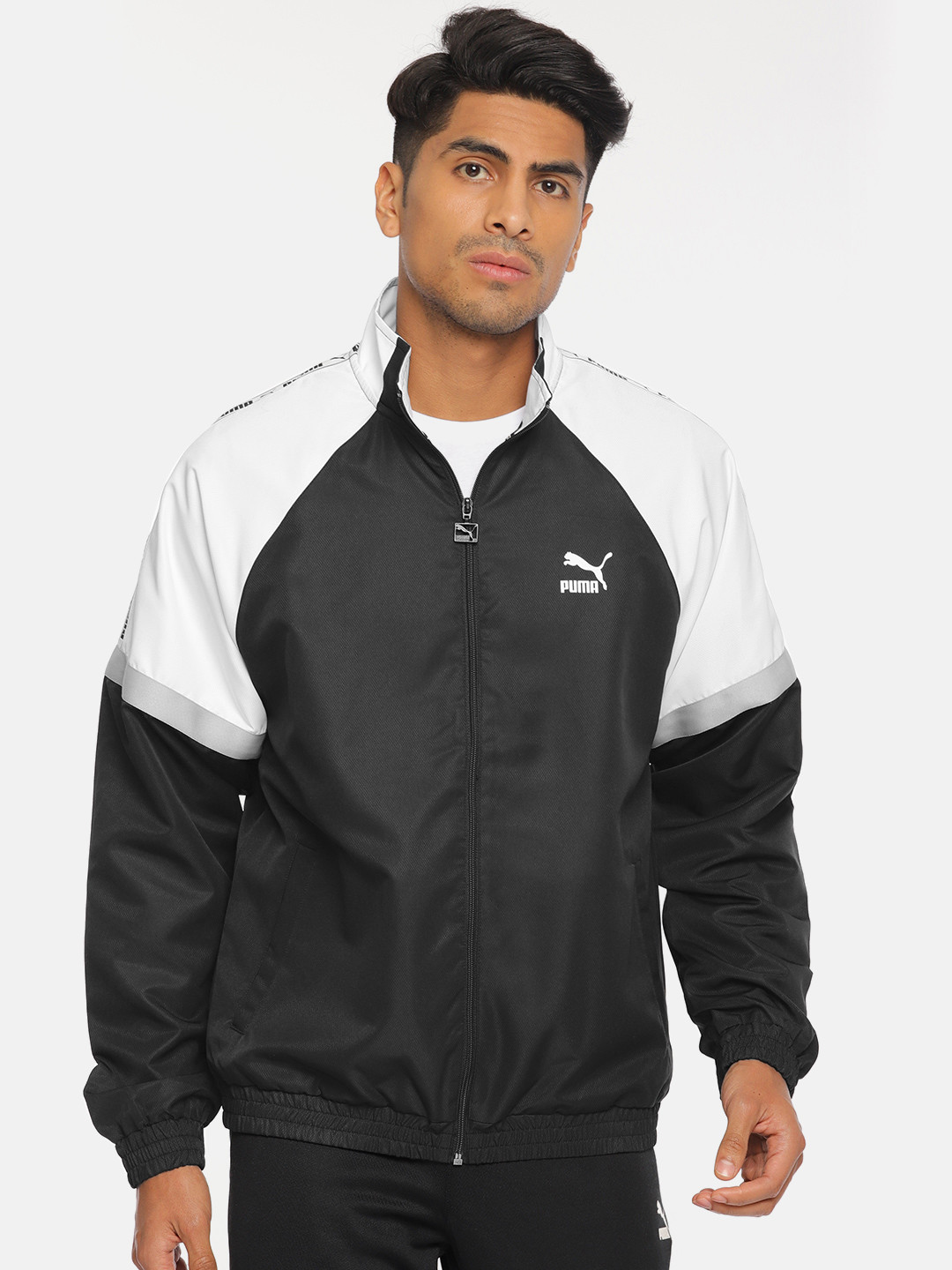 Buy Puma Men Black & White Solid XTG Woven Sporty Jacket - Jackets for ...
