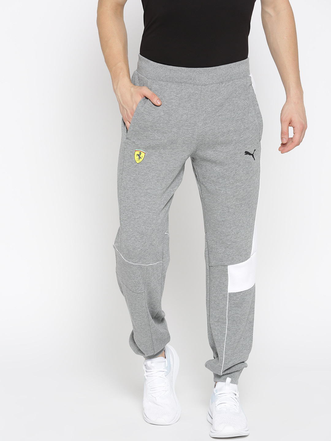 Buy PUMA Motorsport Men Grey Melange Solid SF Joggers - Track Pants for ...