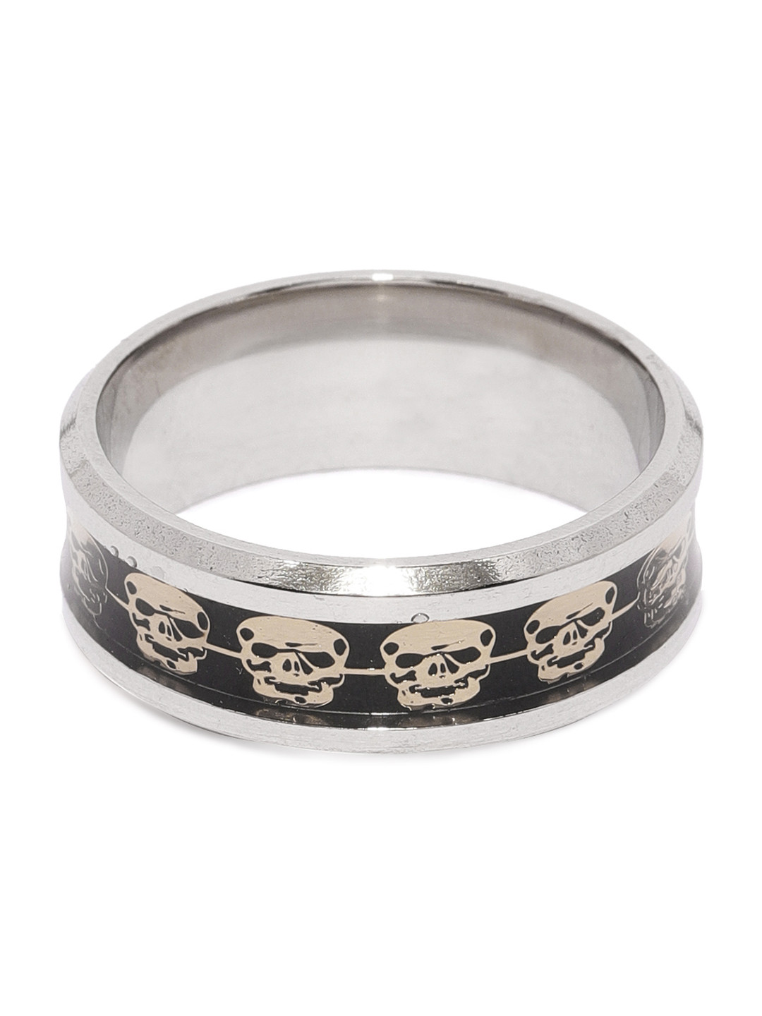 Buy The Bro Code Men Silver Toned & Black Finger Ring - Ring for Men ...